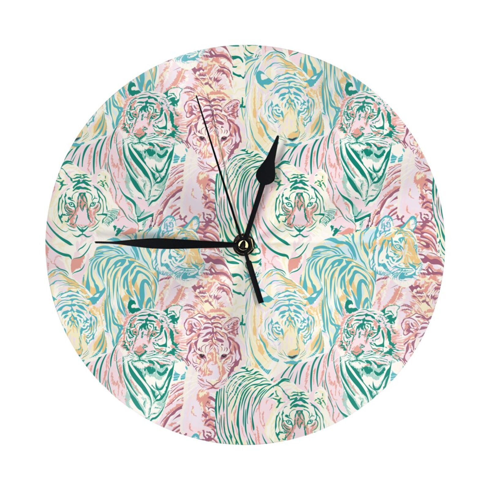 Wall Clock Watercolor tiger A Wall Clocks Battery Operated, Modern Wall ...