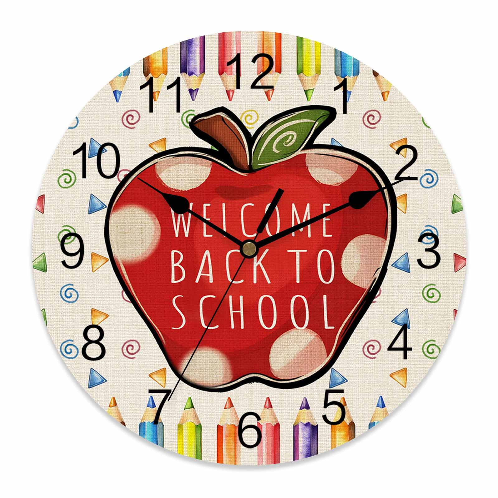 Wall Clock Welcome Back To Season Clocks PVC Silent Non-Ticking Battery ...