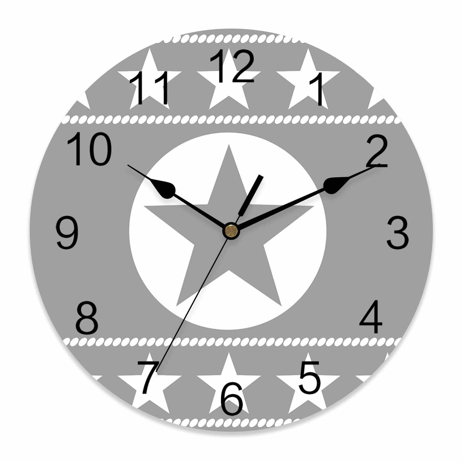 Wall Clock Western Texas Star Retro Clocks PVC Silent Non-Ticking ...
