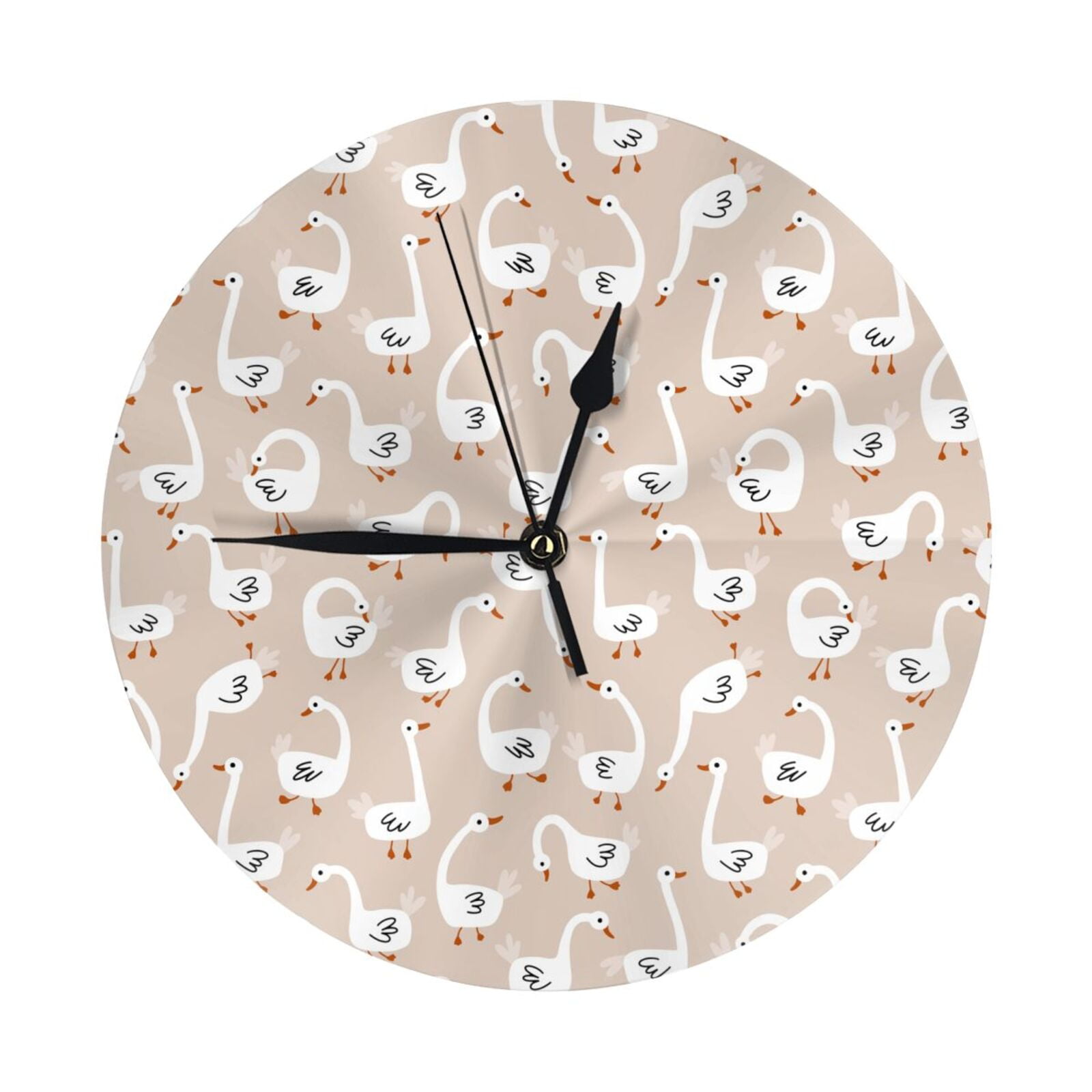 Wall Clock White Goose Wall Clocks Battery Operated, Modern Wall Clock ...