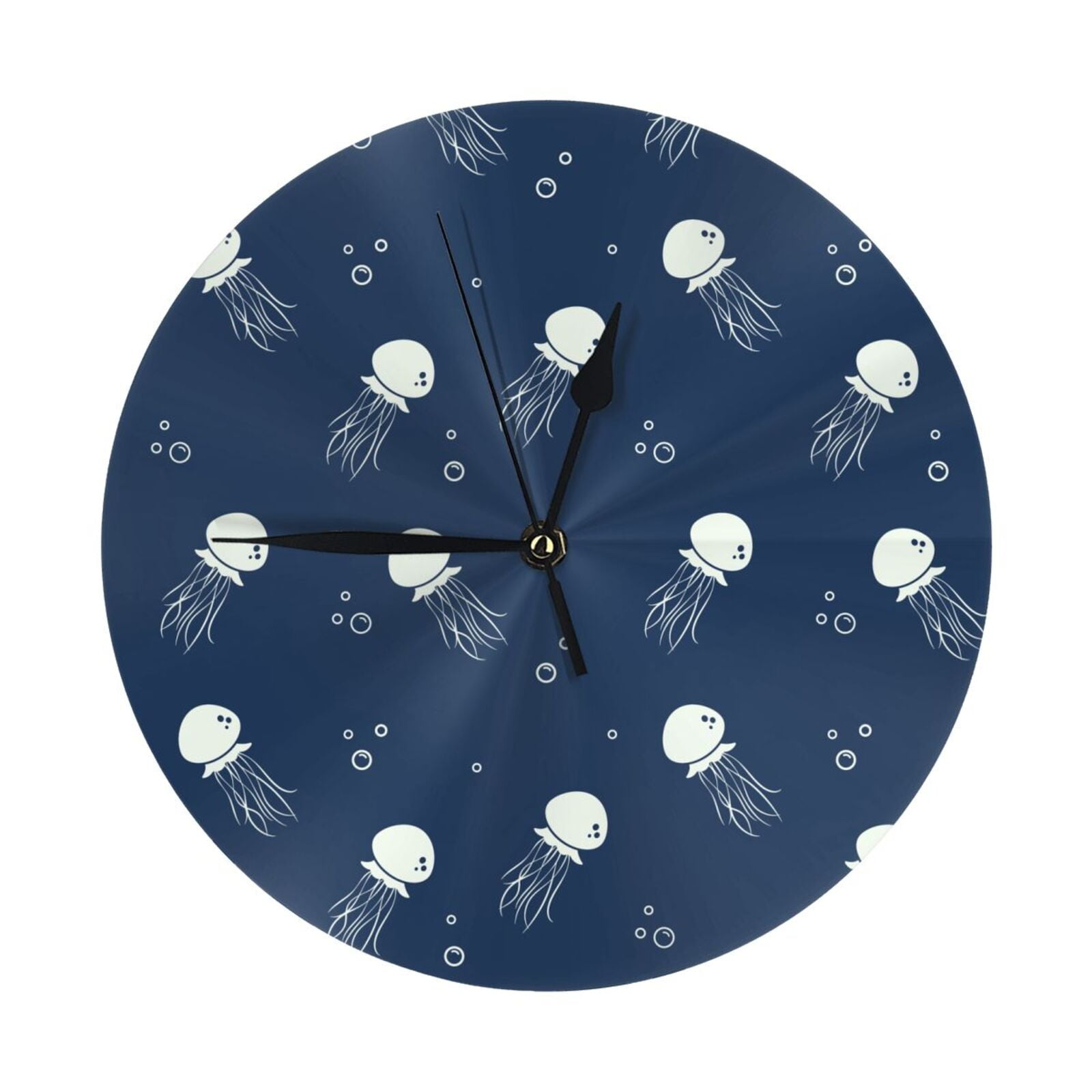 Wall Clock White Jellyfish Wall Clocks Battery Operated, Modern Wall ...