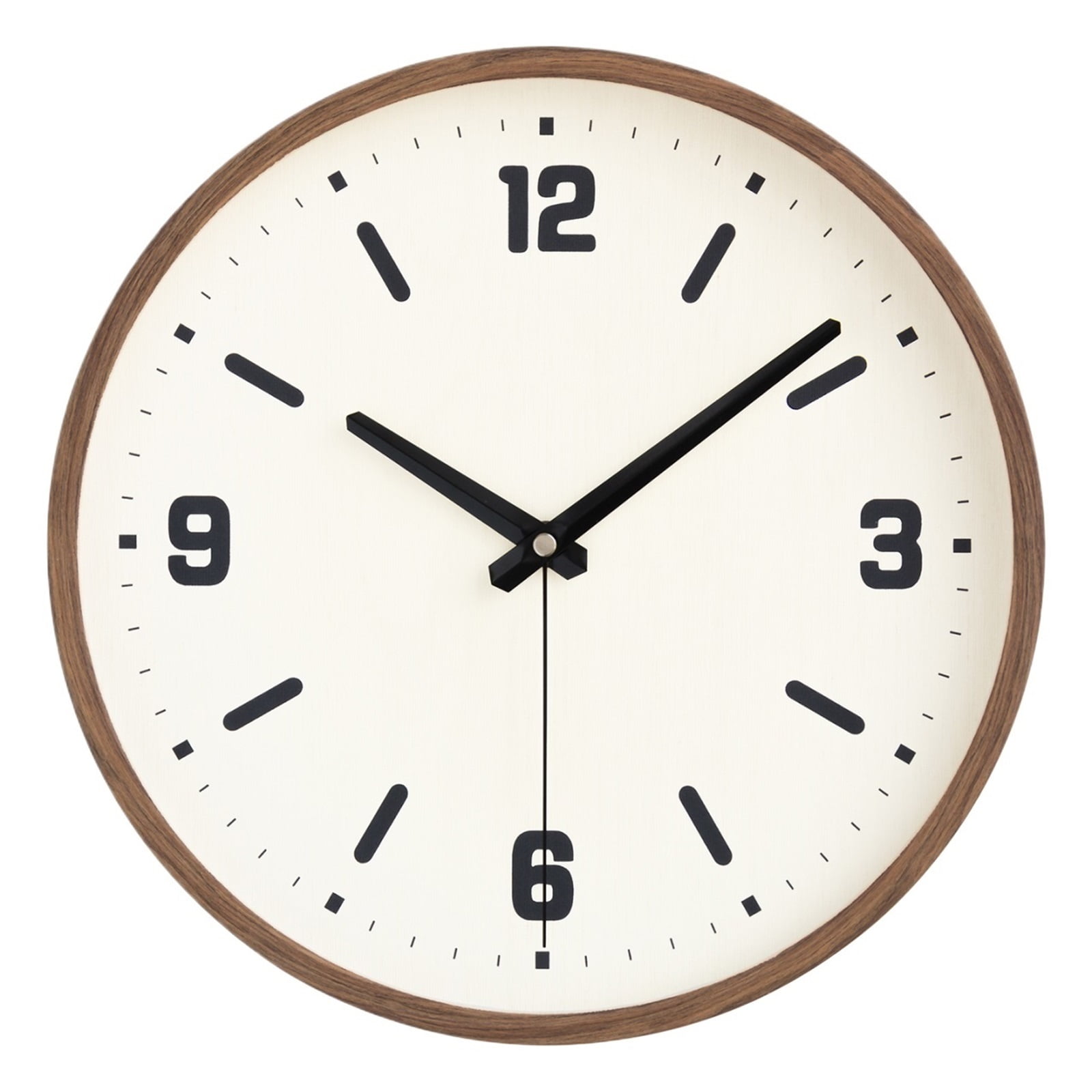 Wall Clock Wood Grain Design Quartz Movement Silent Operation Battery ...