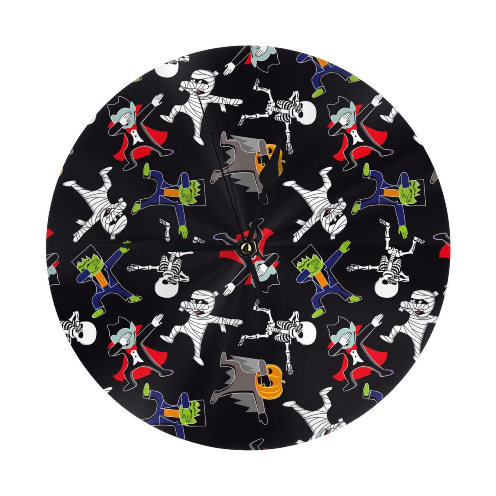 Wall Clock, Zombie Mummy Skeleton Wall Clocks Battery Operated Silent ...