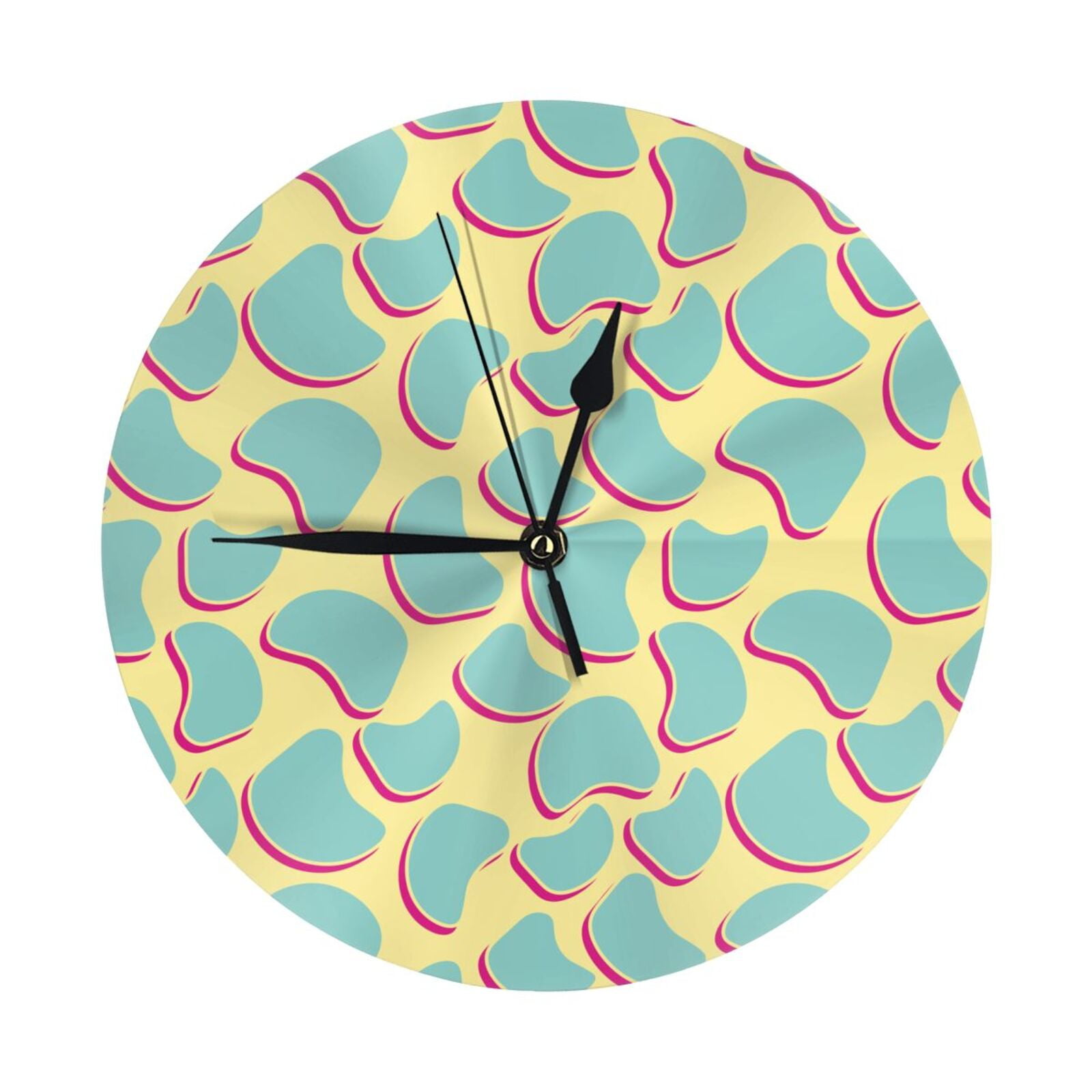 Wall Clock, abstract bright pattern Wall Clocks Battery Operated Silent ...