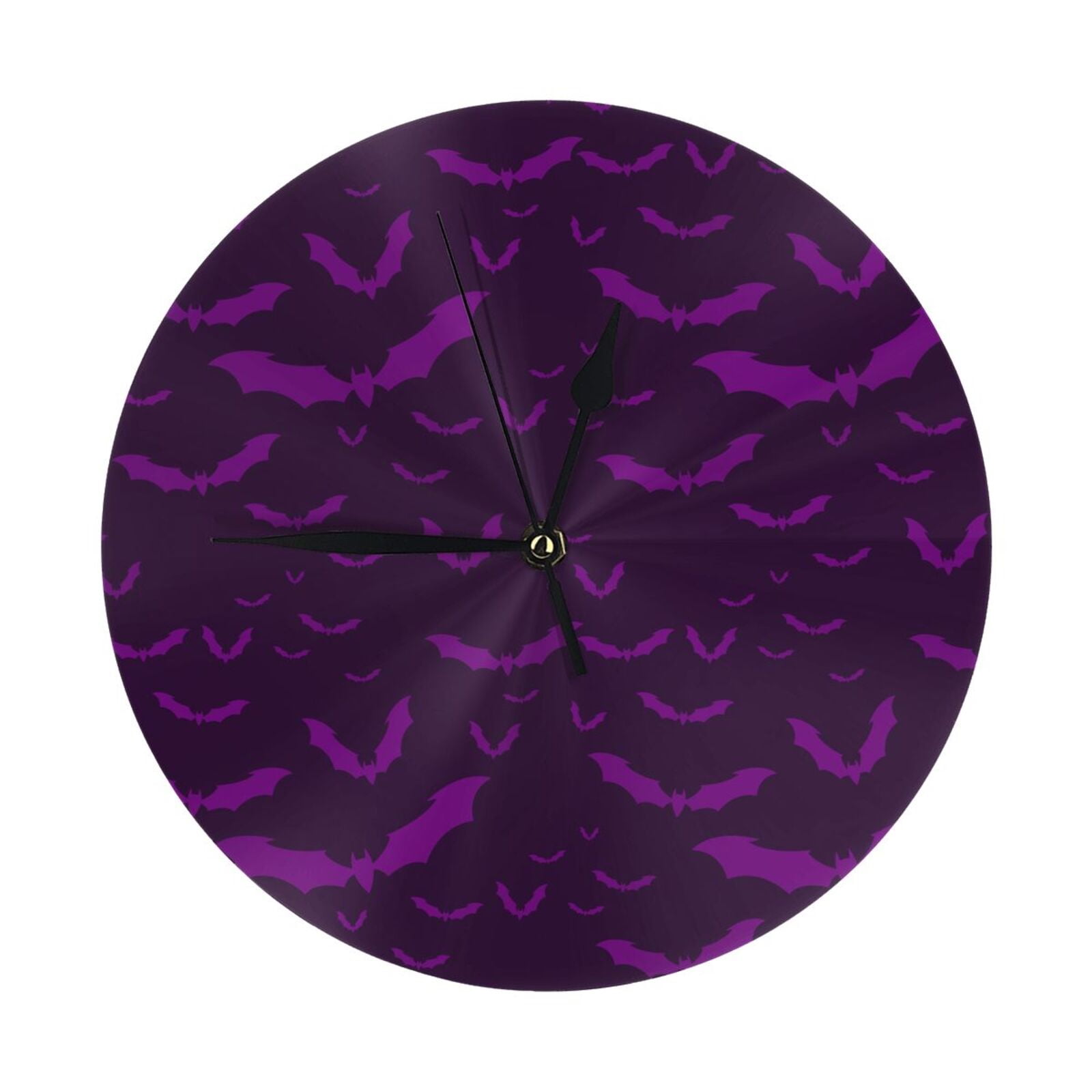 Wall Clock, bats Violet purple cool Wall Clocks Battery Operated Silent ...