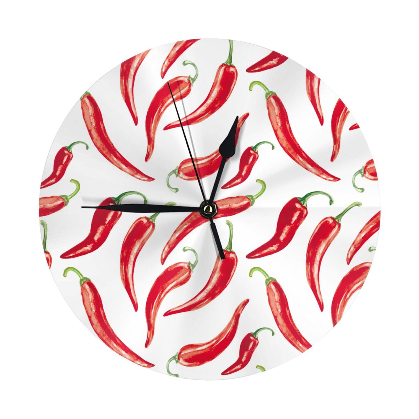 Wall Clock bell pepper chili Wall Clocks Battery Operated, Modern Wall ...