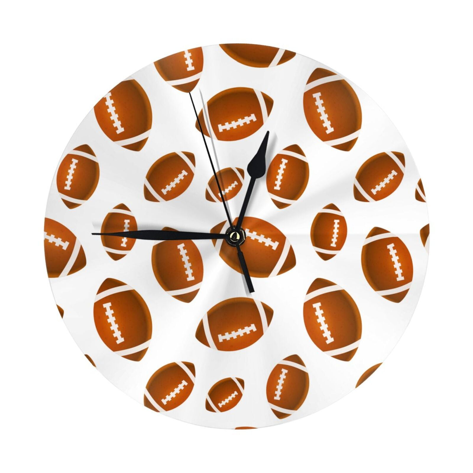 Wall Clock, bright rugby American football white Wall Clocks Battery ...