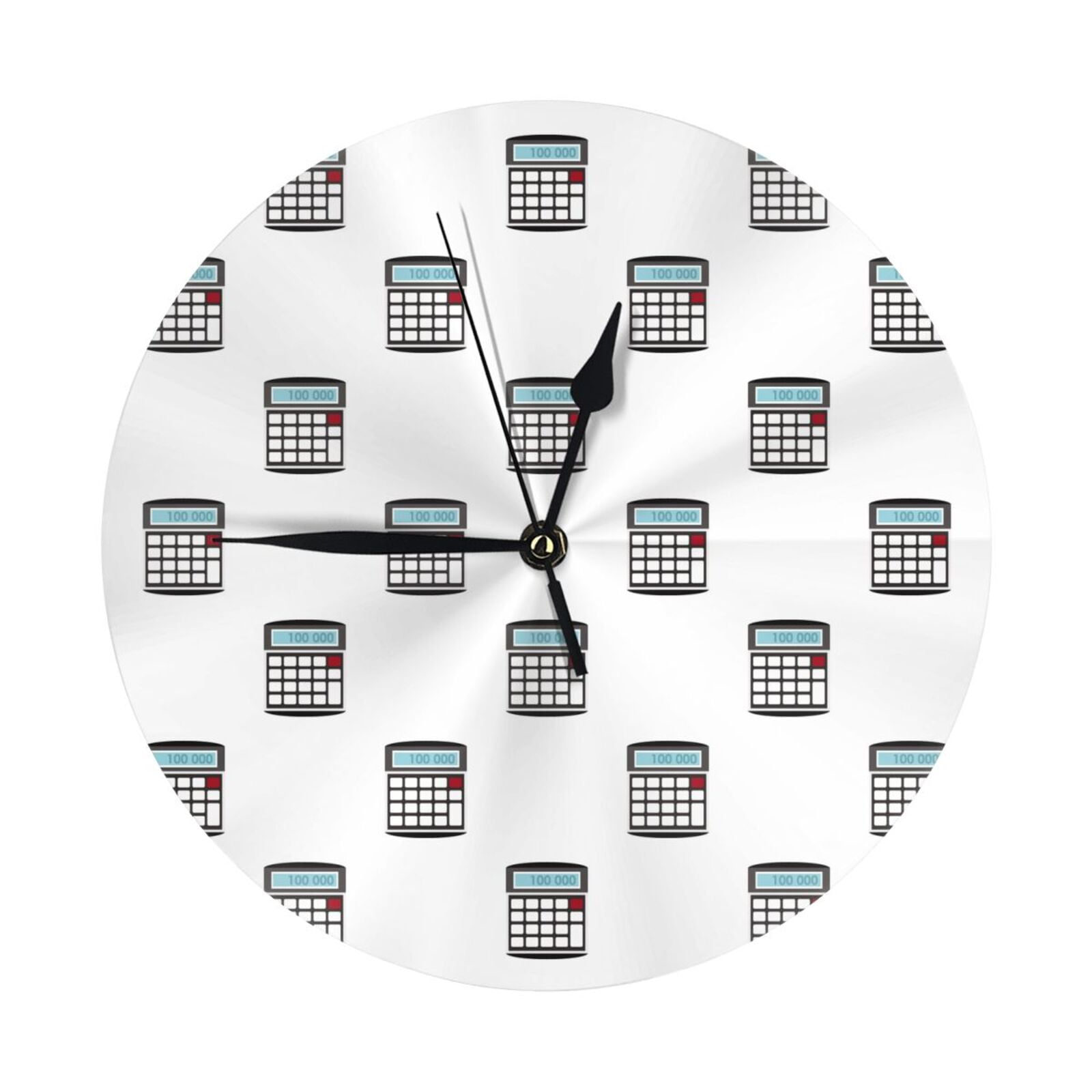 Wall Clock, calculator Print Wall Clocks Battery Operated Silent ...