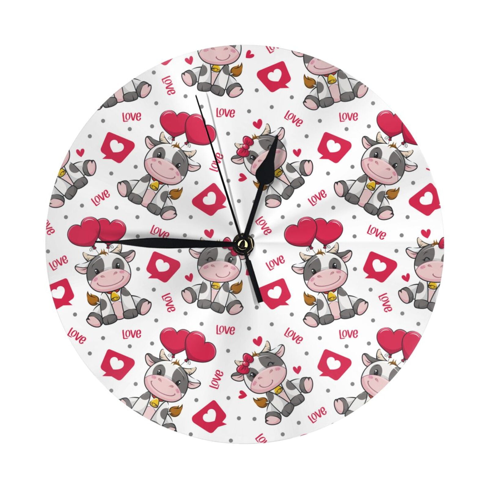Wall Clock, caring cow Wall Clocks Battery Operated Silent Kitchen ...