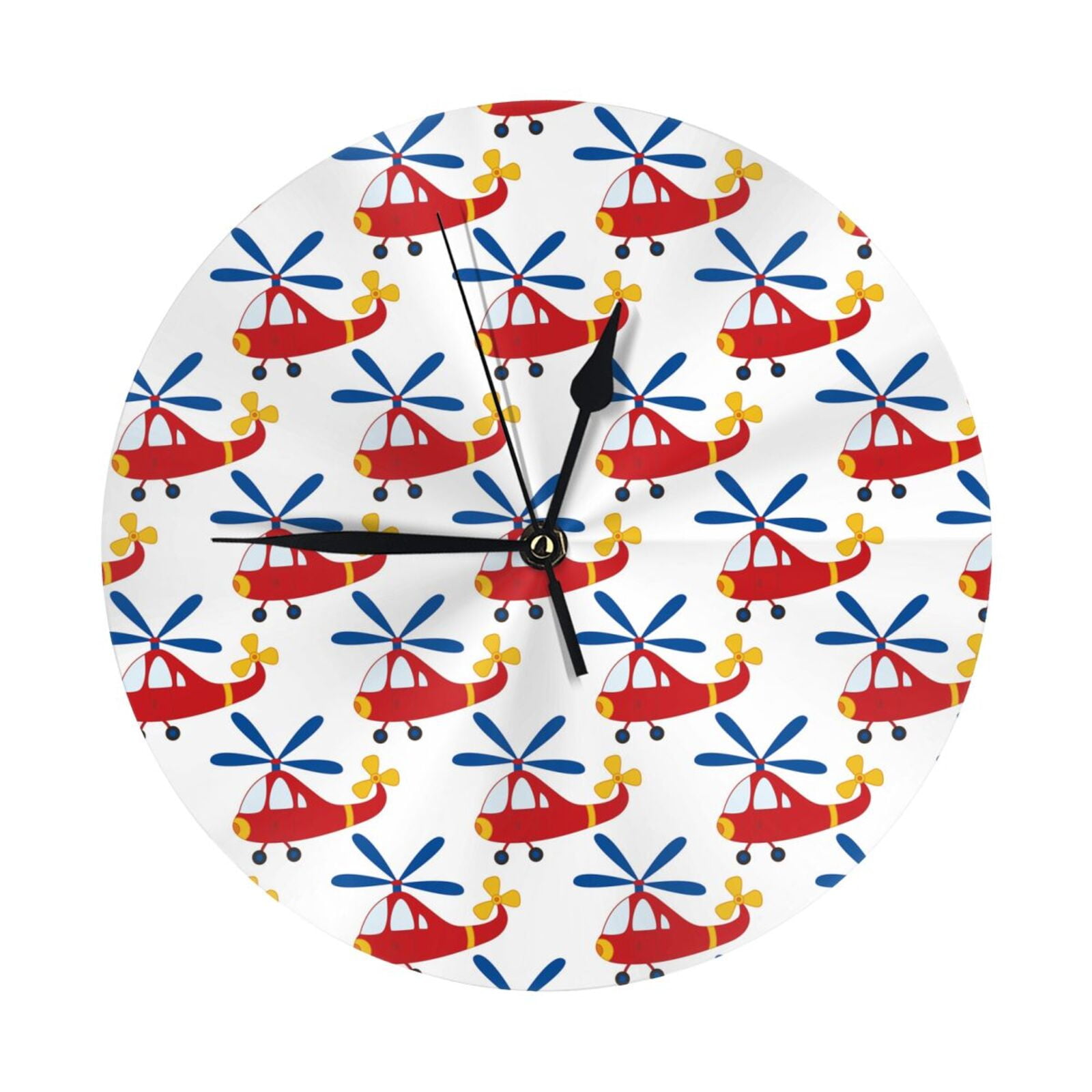 Wall Clock, cartoon helicopter Wall Clocks Battery Operated Silent ...