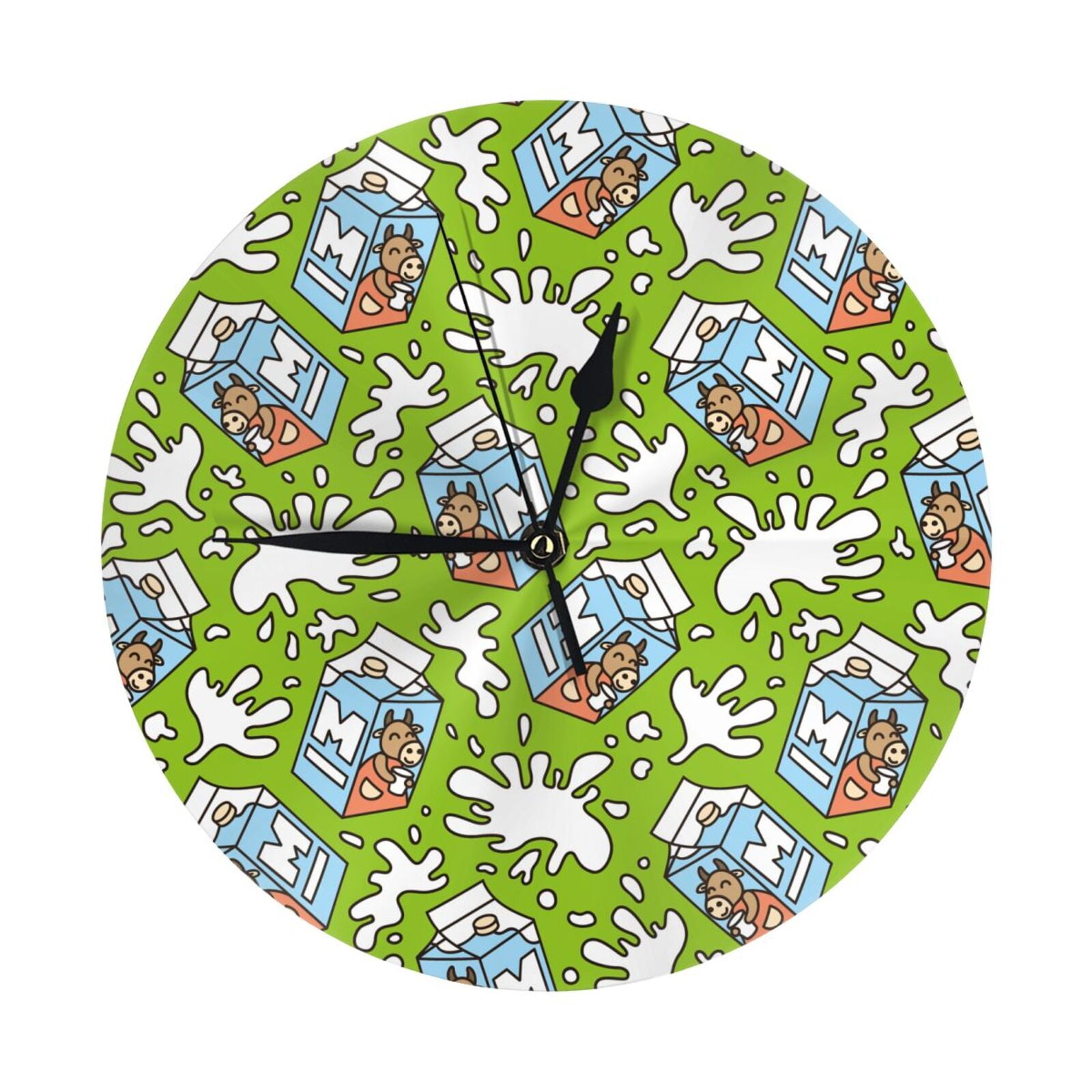 Wall Clock, cartoon milk cow Wall Clocks Battery Operated Silent ...