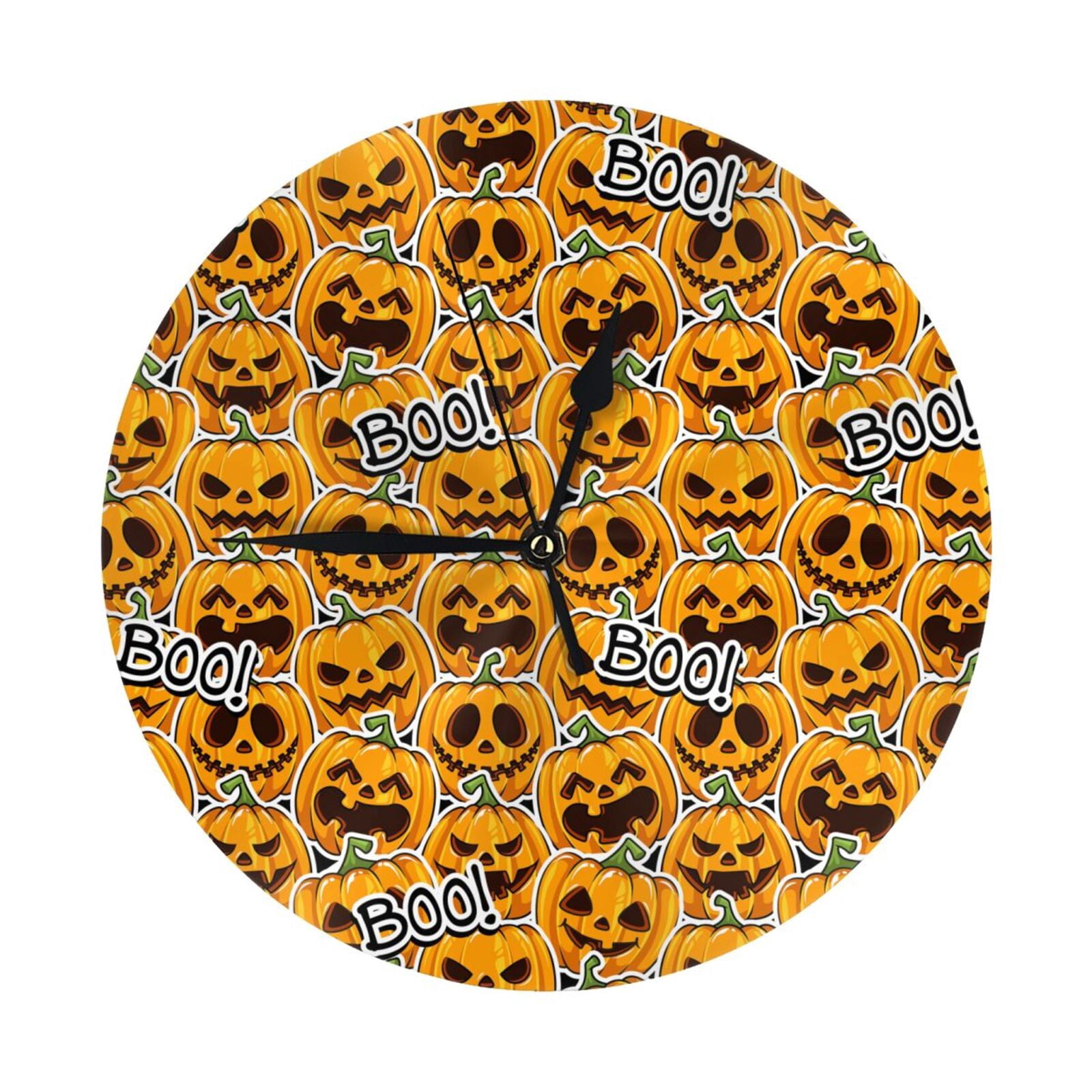 Wall Clock, cartoon pumpkins halloween Wall Clocks Battery Operated ...