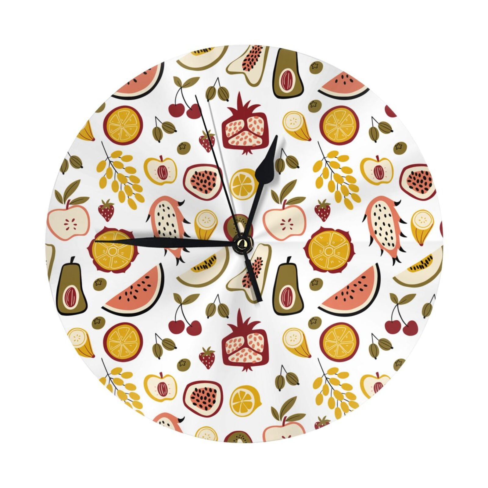Wall Clock cartoon watermelon Wall Clocks Battery Operated, Modern Wall ...