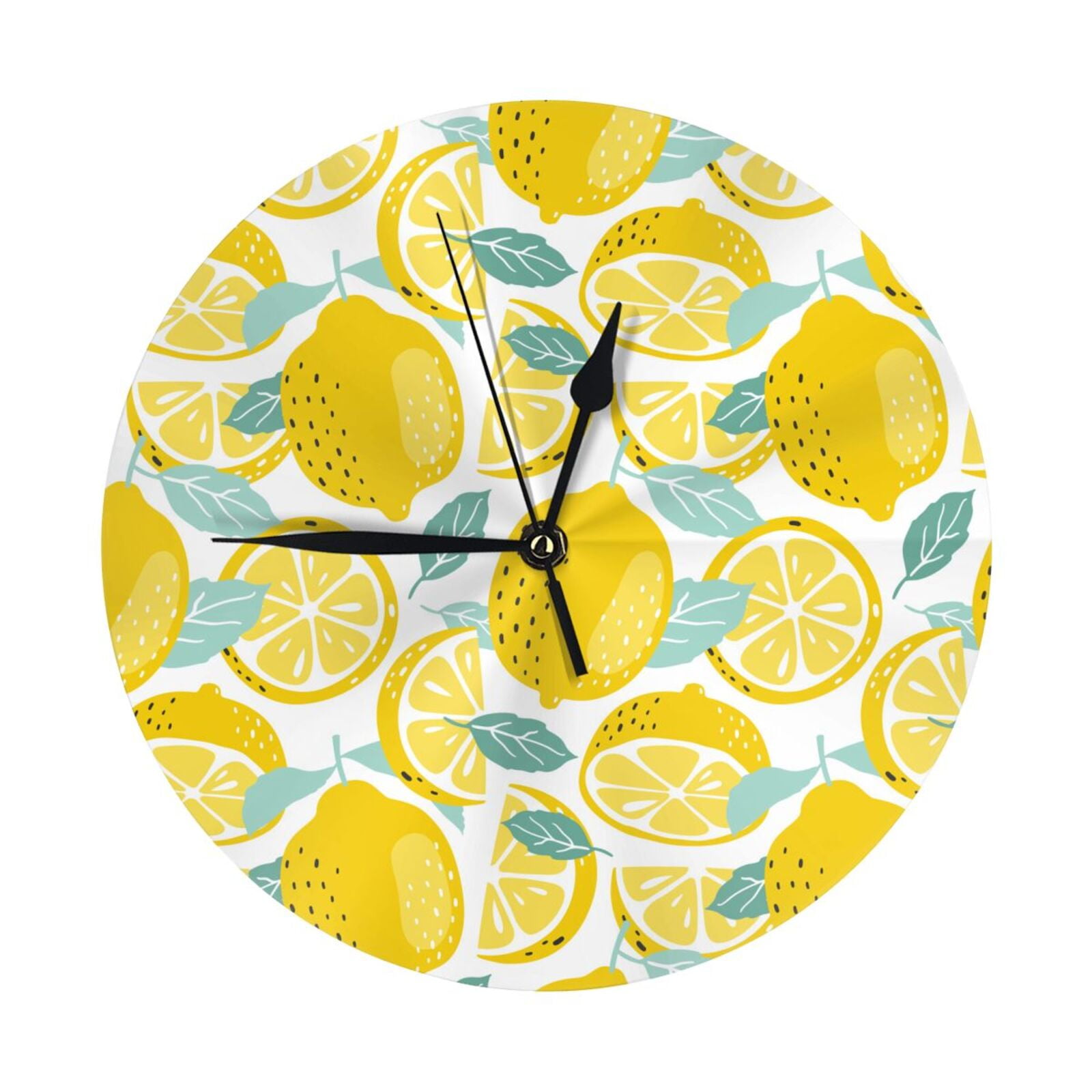 Wall Clock cartoon yellow Lemon Wall Clocks Battery Operated, Modern ...