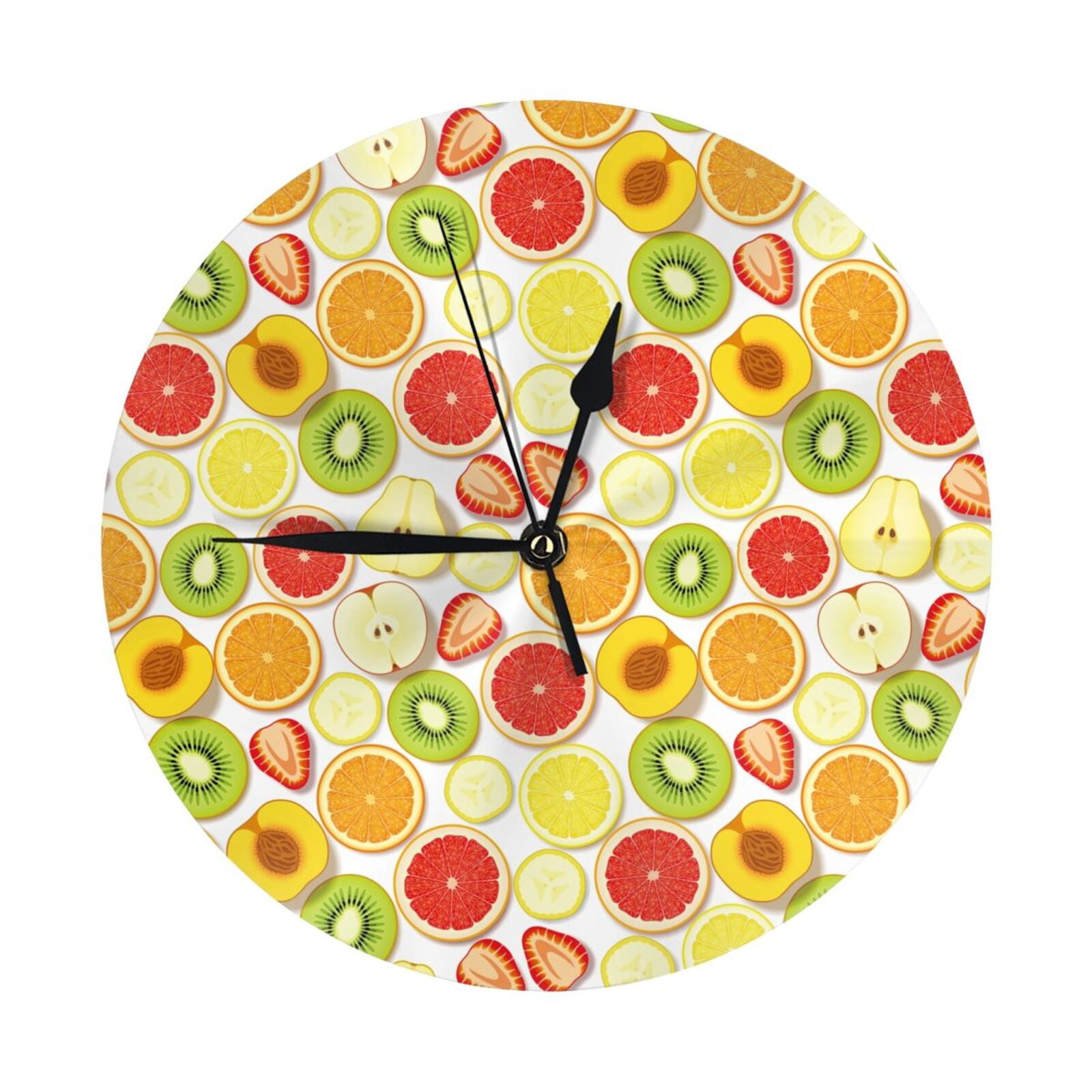 Wall Clock color fruit C Wall Clocks Battery Operated, Modern Wall ...