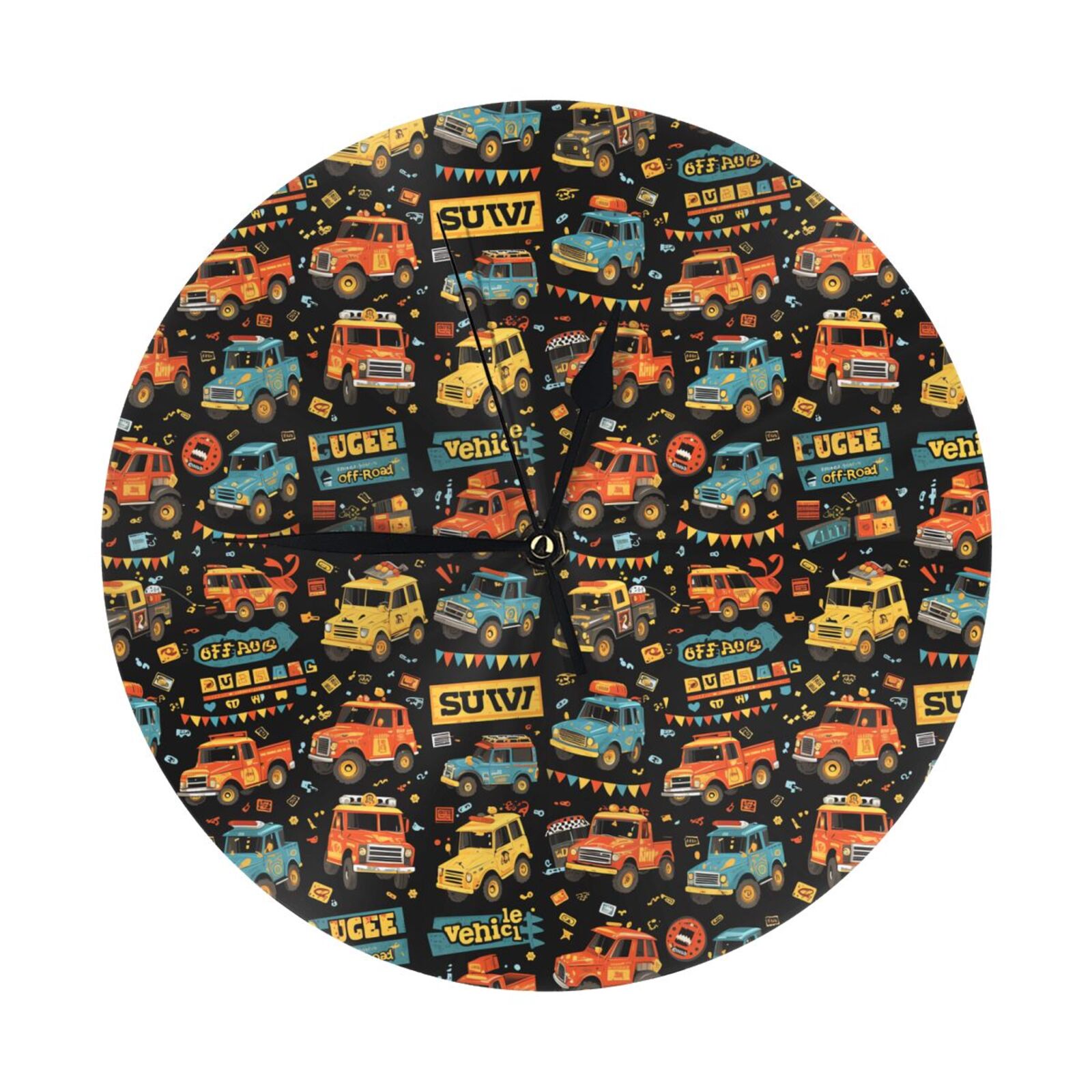 Wall Clock, colorful SUV off road car Wall Clocks Battery Operated ...
