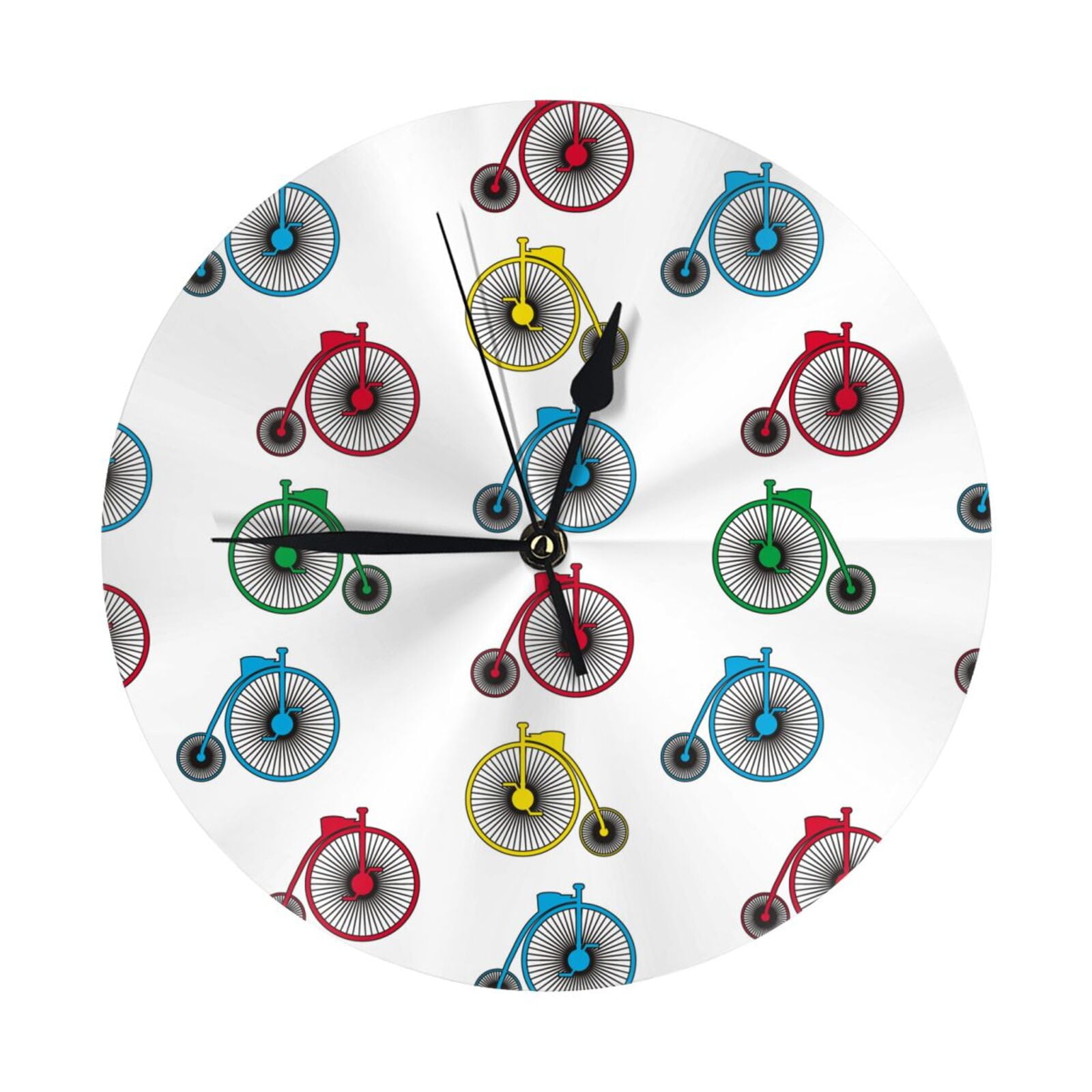 Wall Clock, colorful penny bike Wall Clocks Battery Operated Silent ...