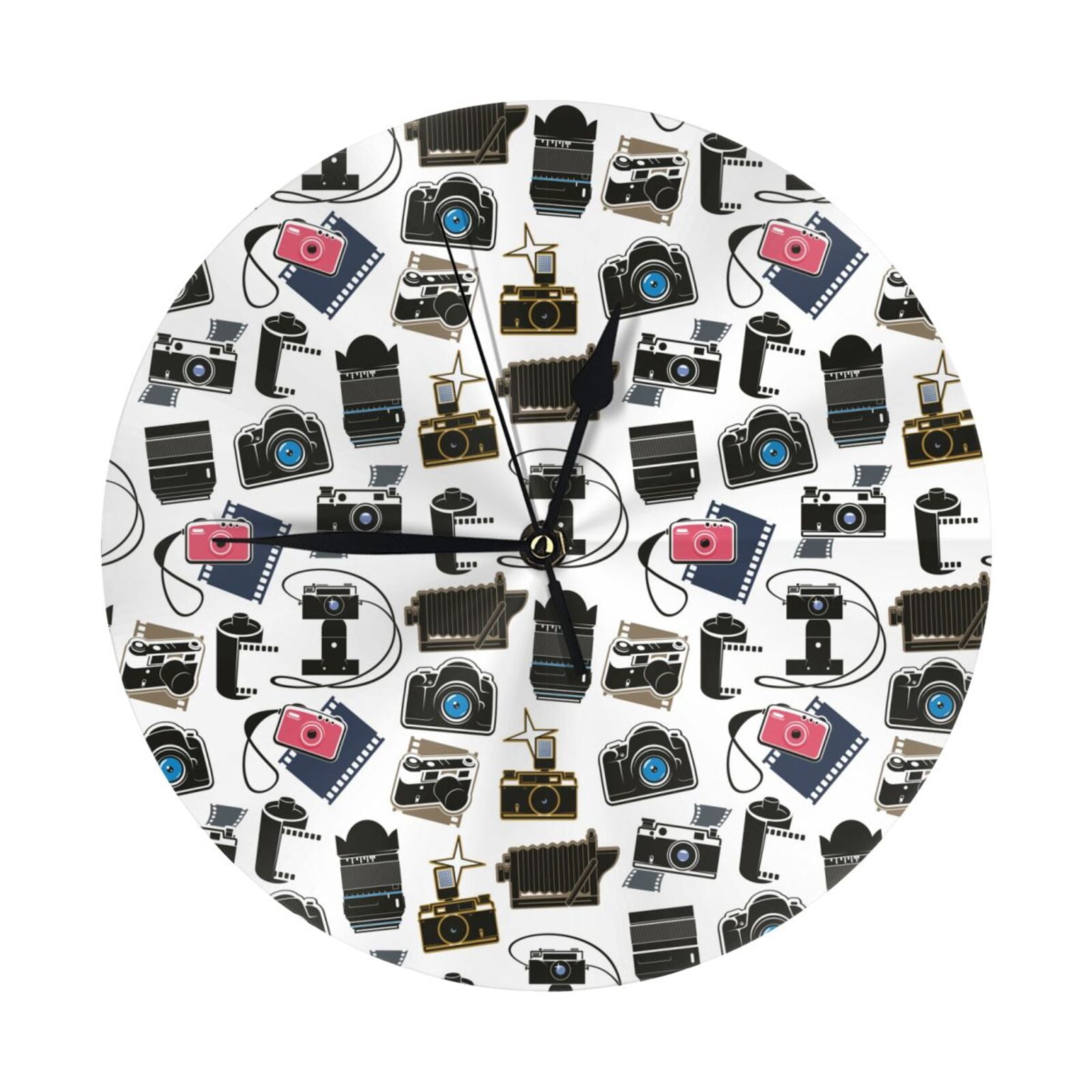 Wall Clock, cool camera Wall Clocks Battery Operated Silent Kitchen ...