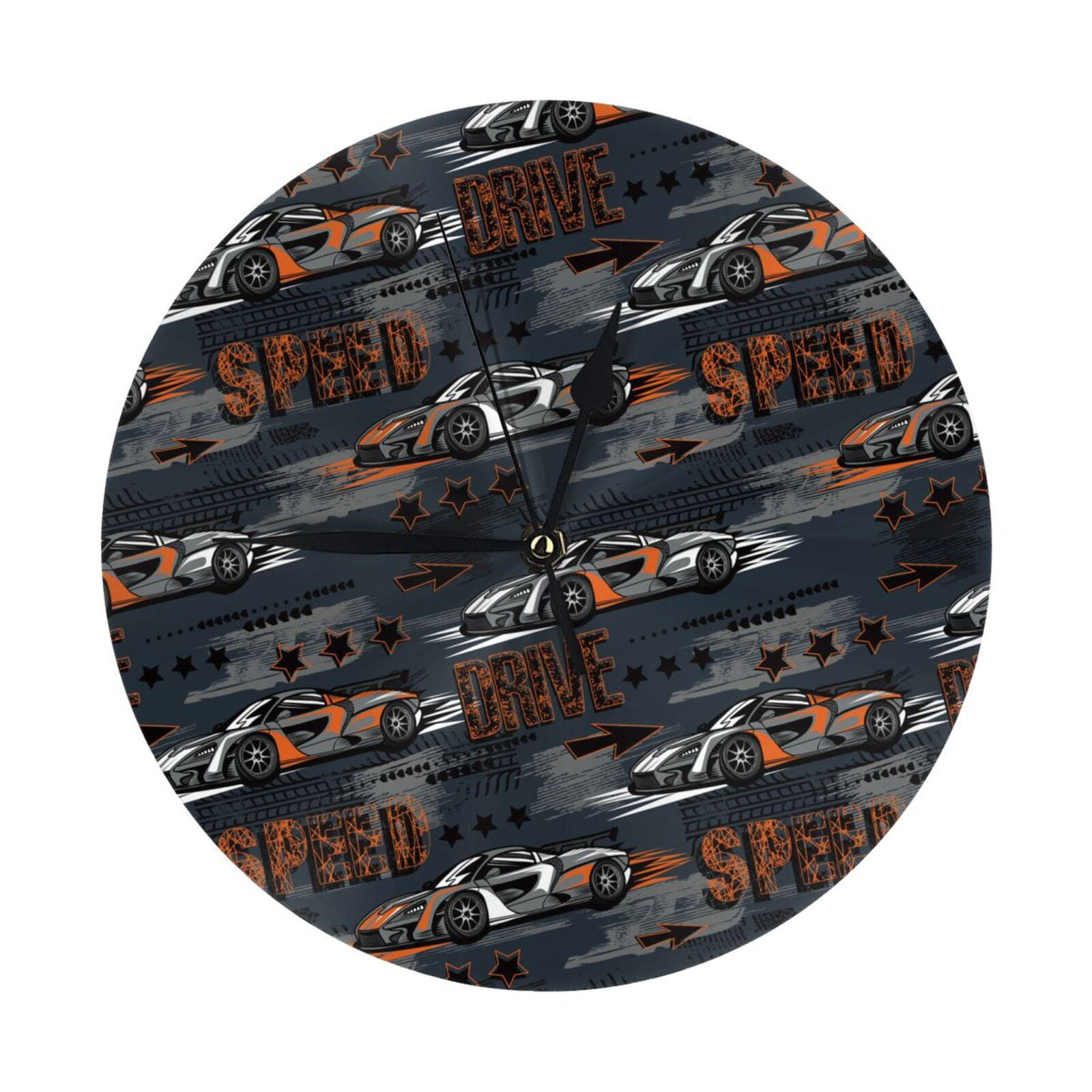 Wall Clock, cool sports car Wall Clocks Battery Operated Silent Kitchen ...