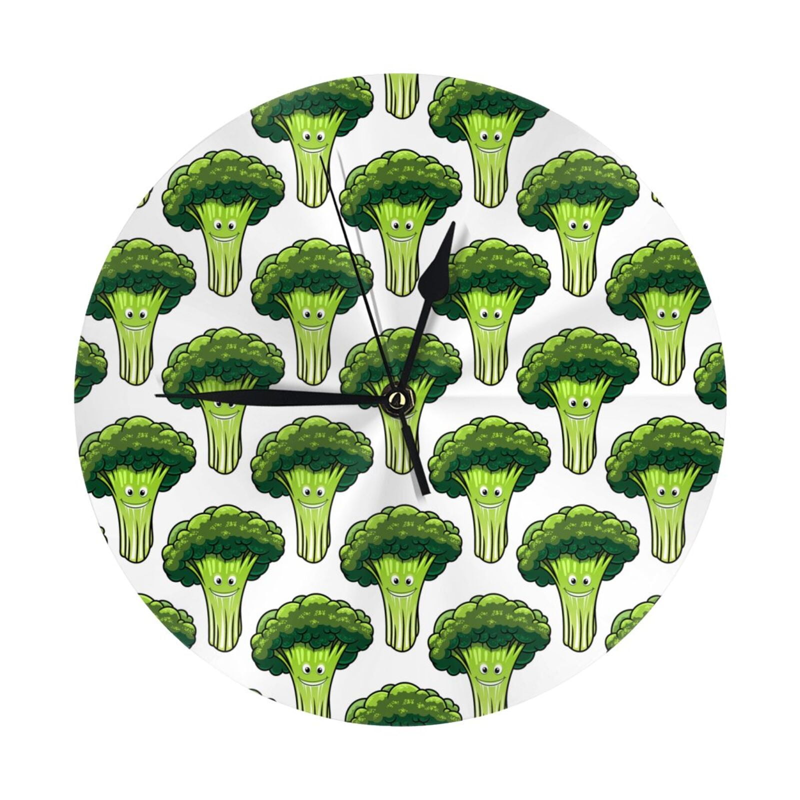 Wall Clock, cute broccoli smiling funny Wall Clocks Battery Operated ...