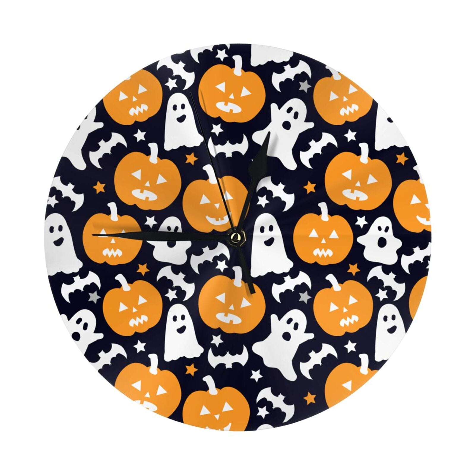 Wall Clock, cute pumpkins halloween Wall Clocks Battery Operated Silent ...