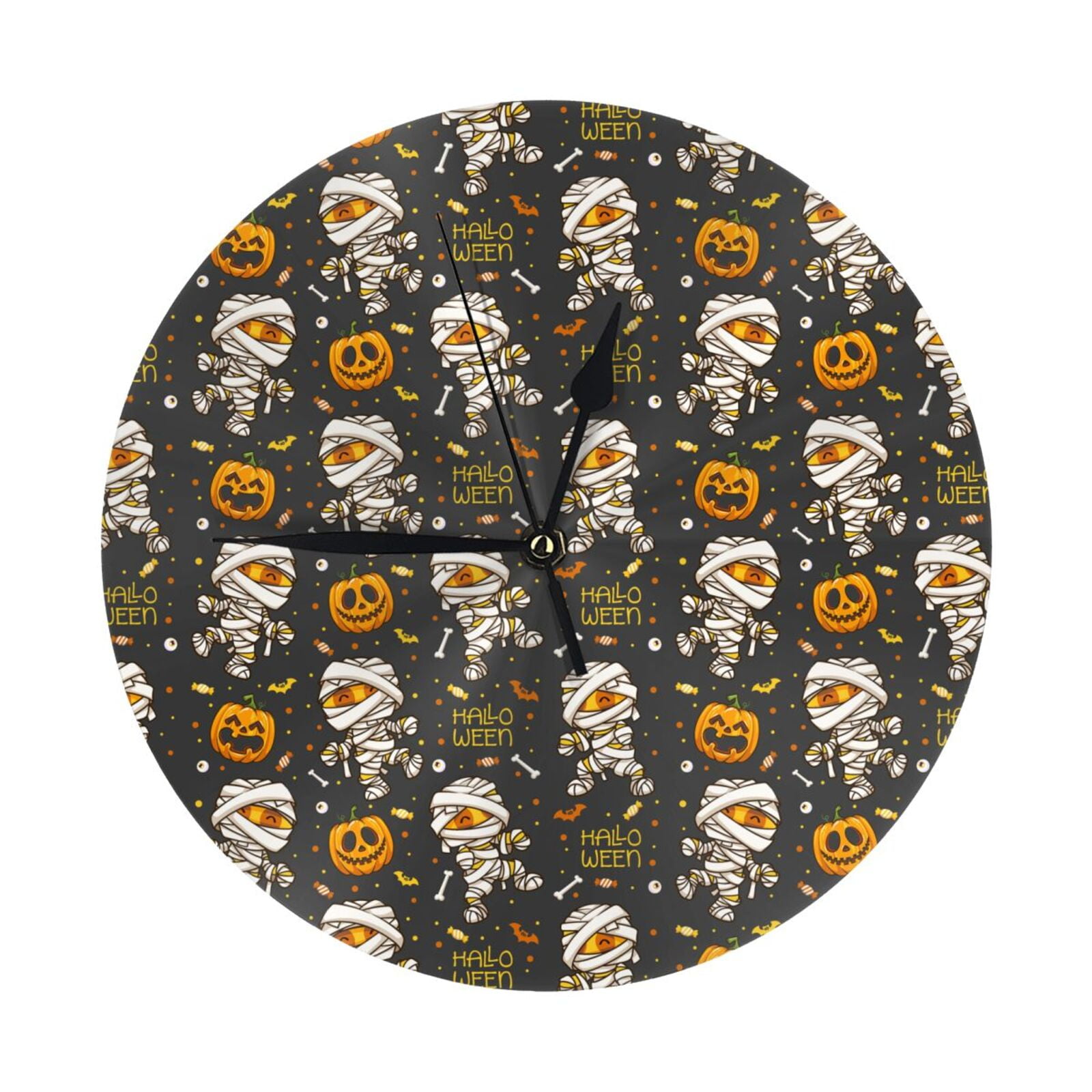 Wall Clock, cute pumpkins halloween funny Wall Clocks Battery Operated ...