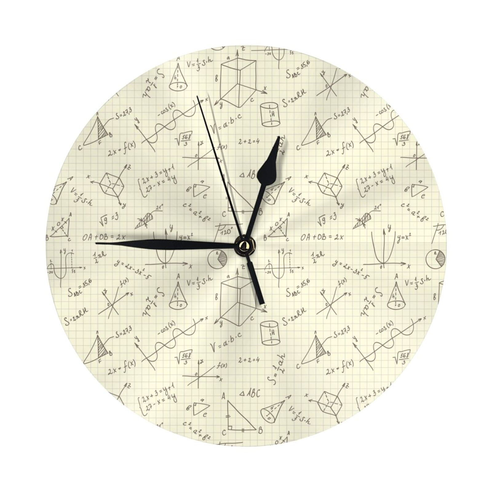 Wall Clock, equation Math formula Wall Clocks Battery Operated Silent ...