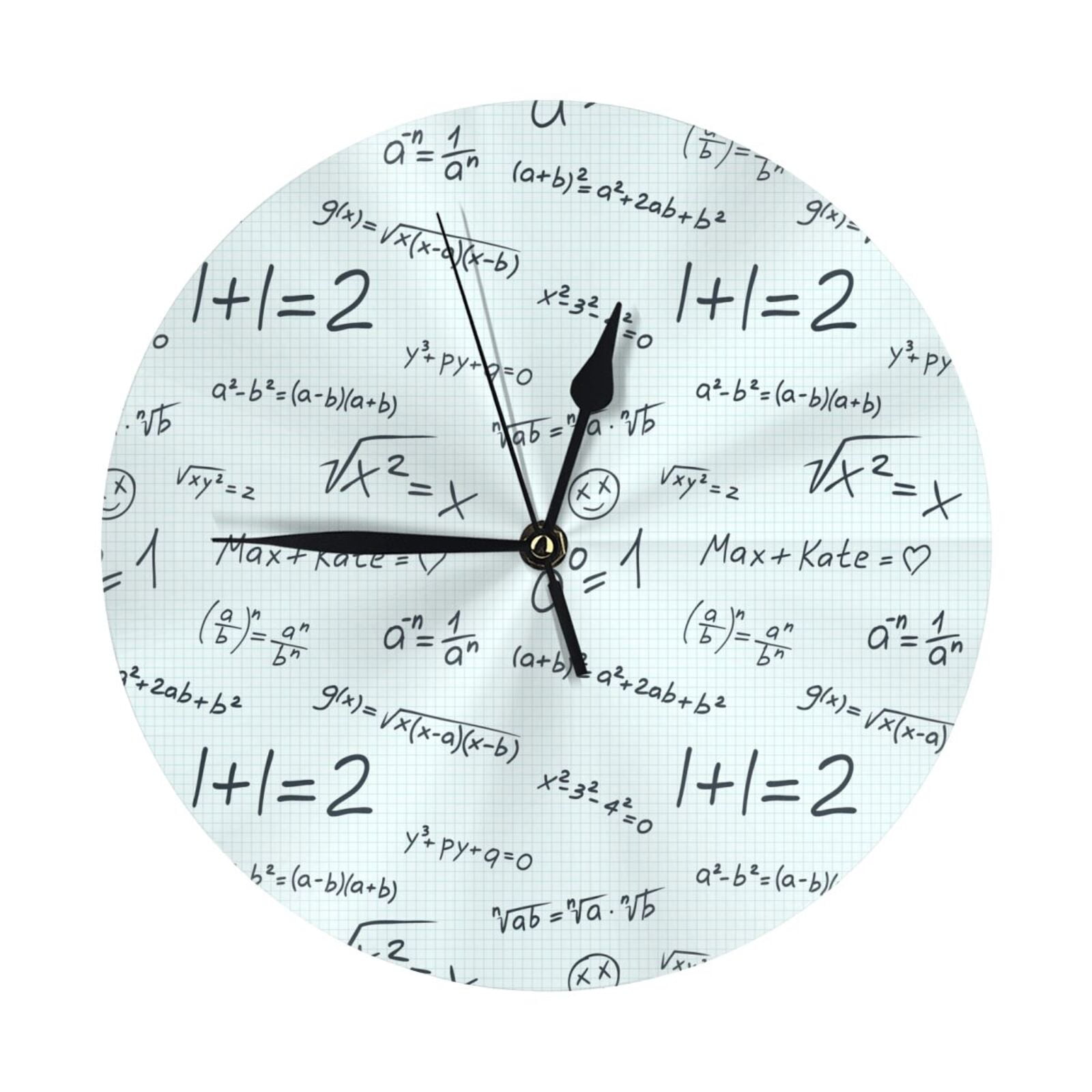 Wall Clock, equation formula math Print Wall Clocks Battery Operated ...