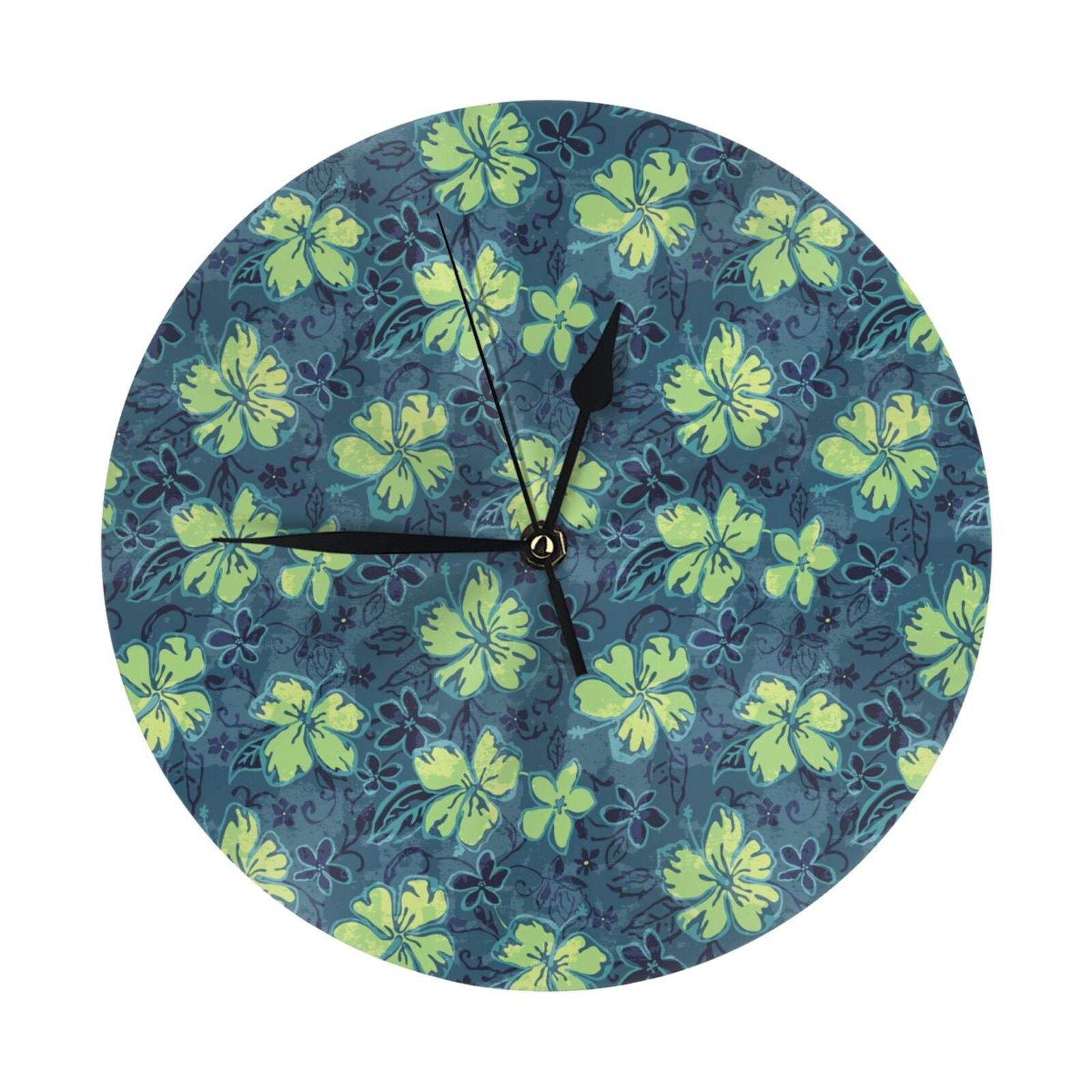 Wall Clock, frangipani flowers Wall Clocks Battery Operated Silent ...