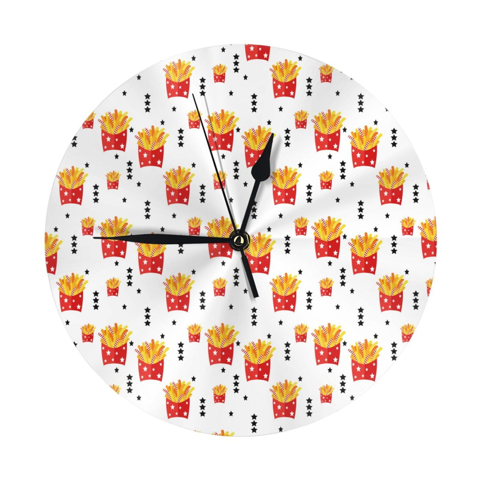 Wall Clock fries Wall Clocks Battery Operated, Modern Wall Clock for ...