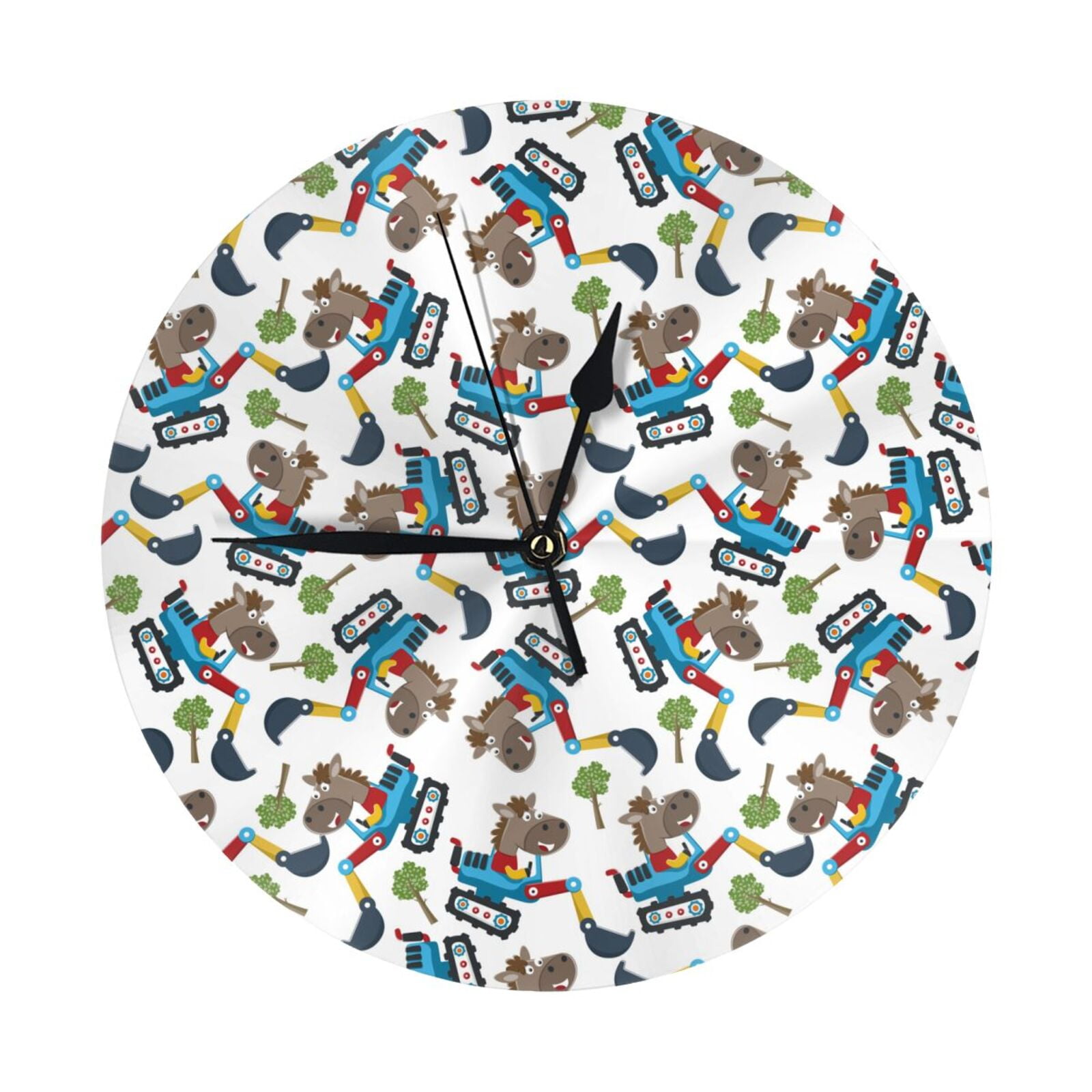 Wall Clock funny excavator A Wall Clocks Battery Operated, Modern Wall ...
