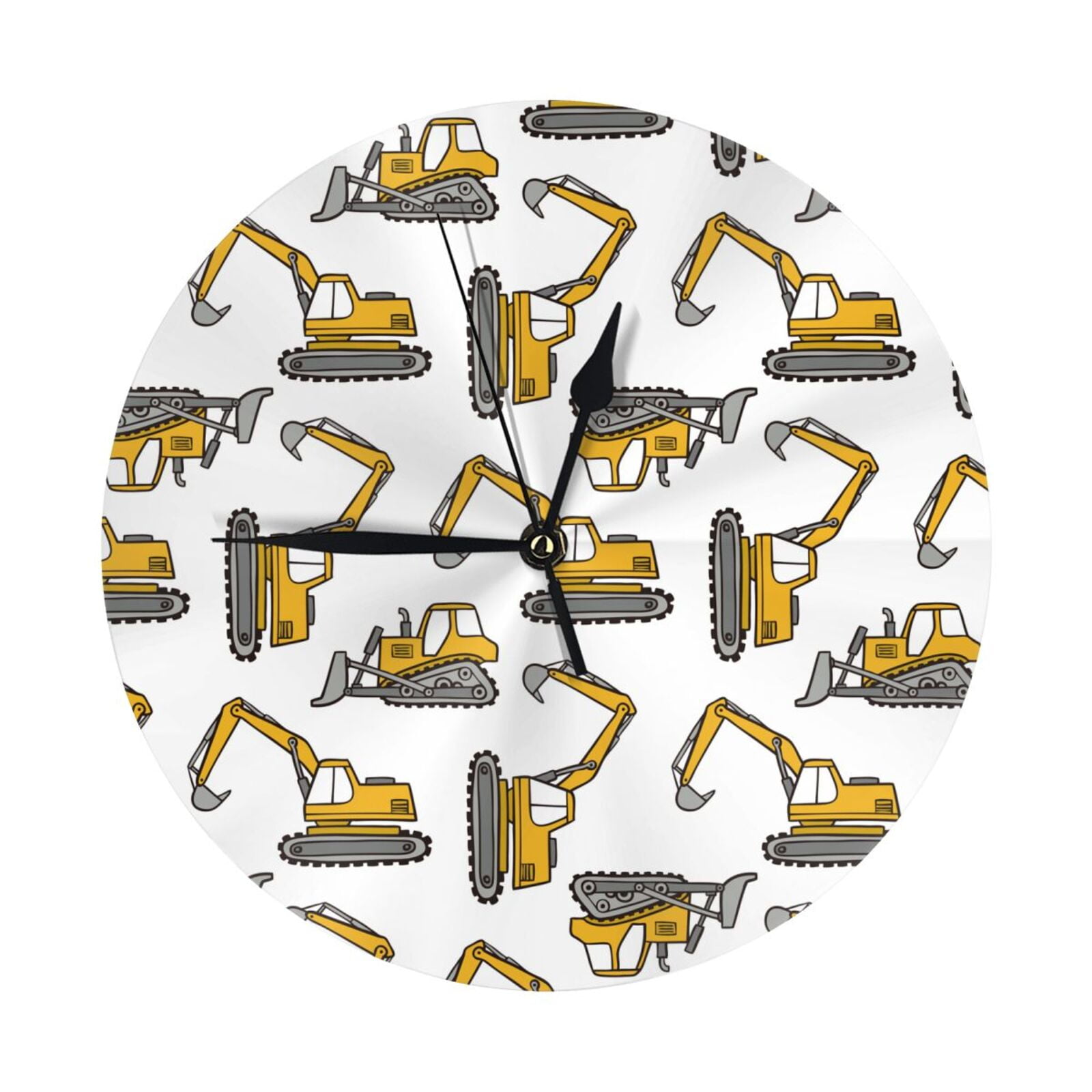 Wall Clock funny excavator Wall Clocks Battery Operated, Modern Wall ...