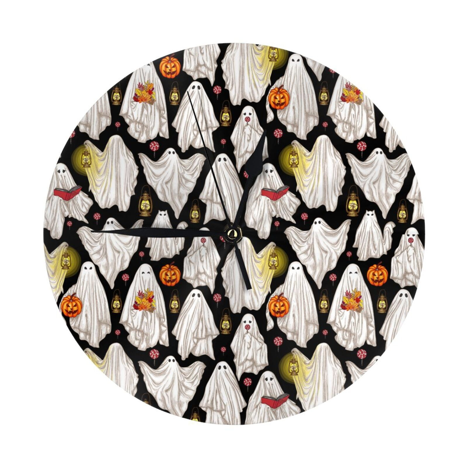 Wall Clock funny ghost halloween Wall Clocks Battery Operated, Modern ...