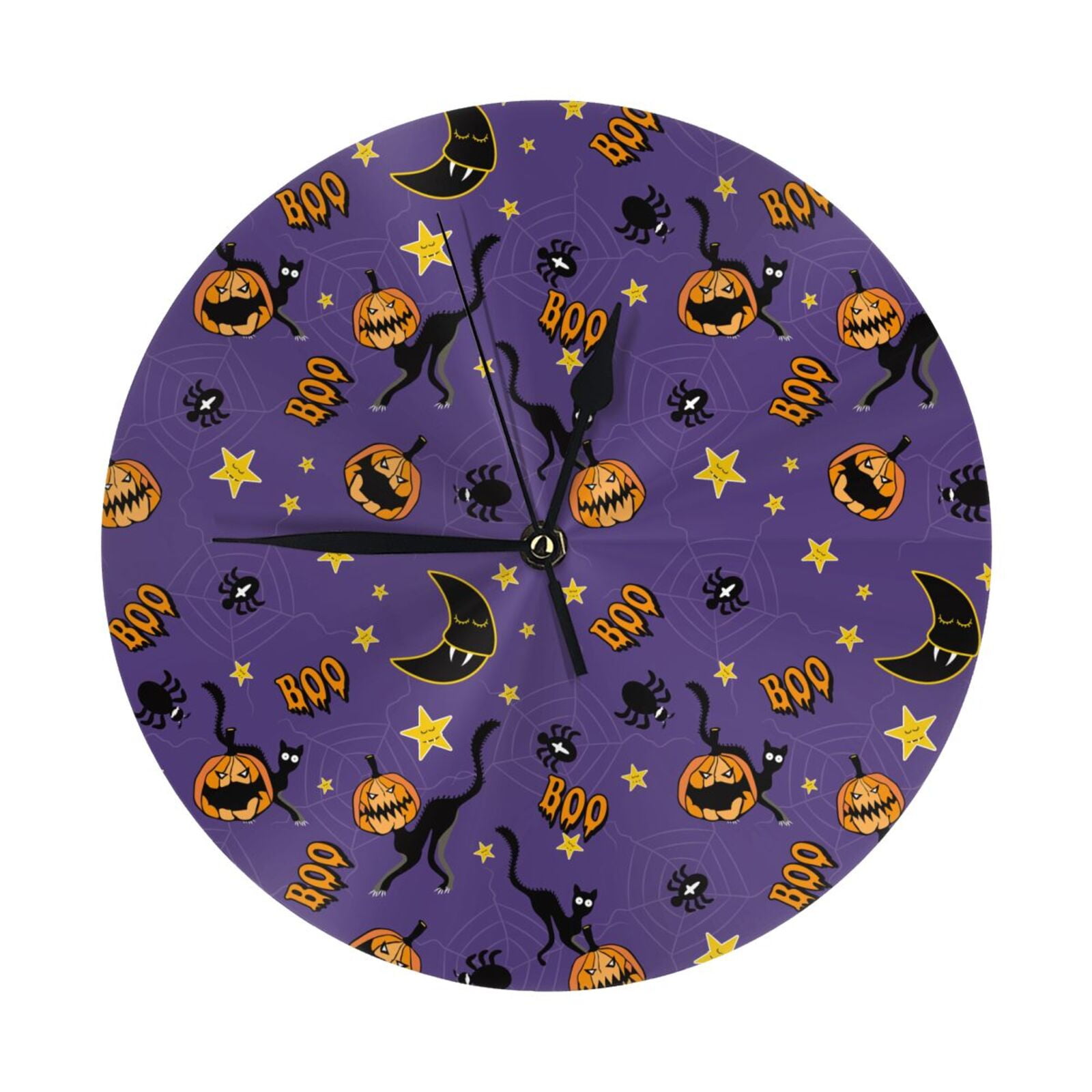 Wall Clock, funny halloween pumpkins Wall Clocks Battery Operated ...