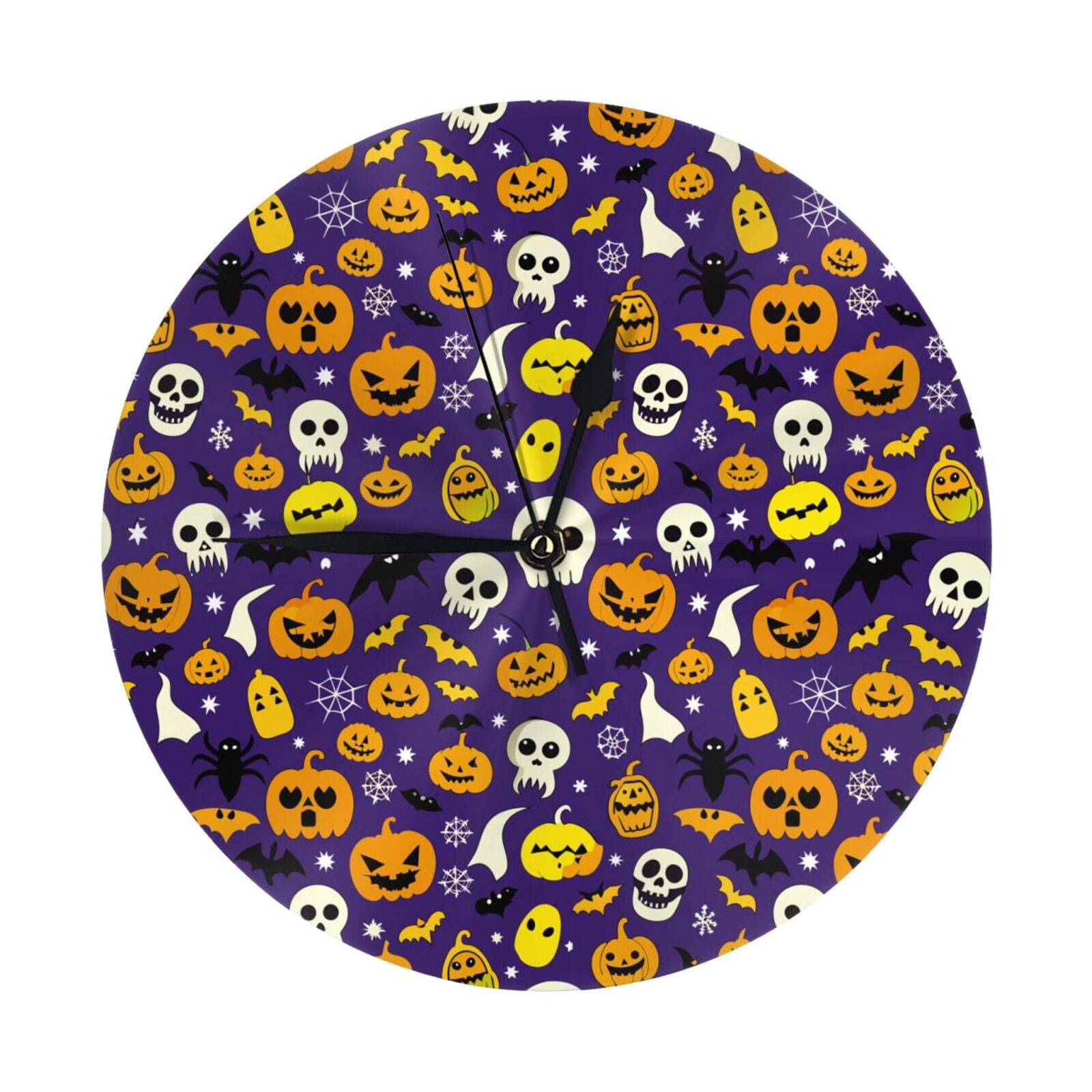 Wall Clock, ghost pumpkins halloween Wall Clocks Battery Operated ...