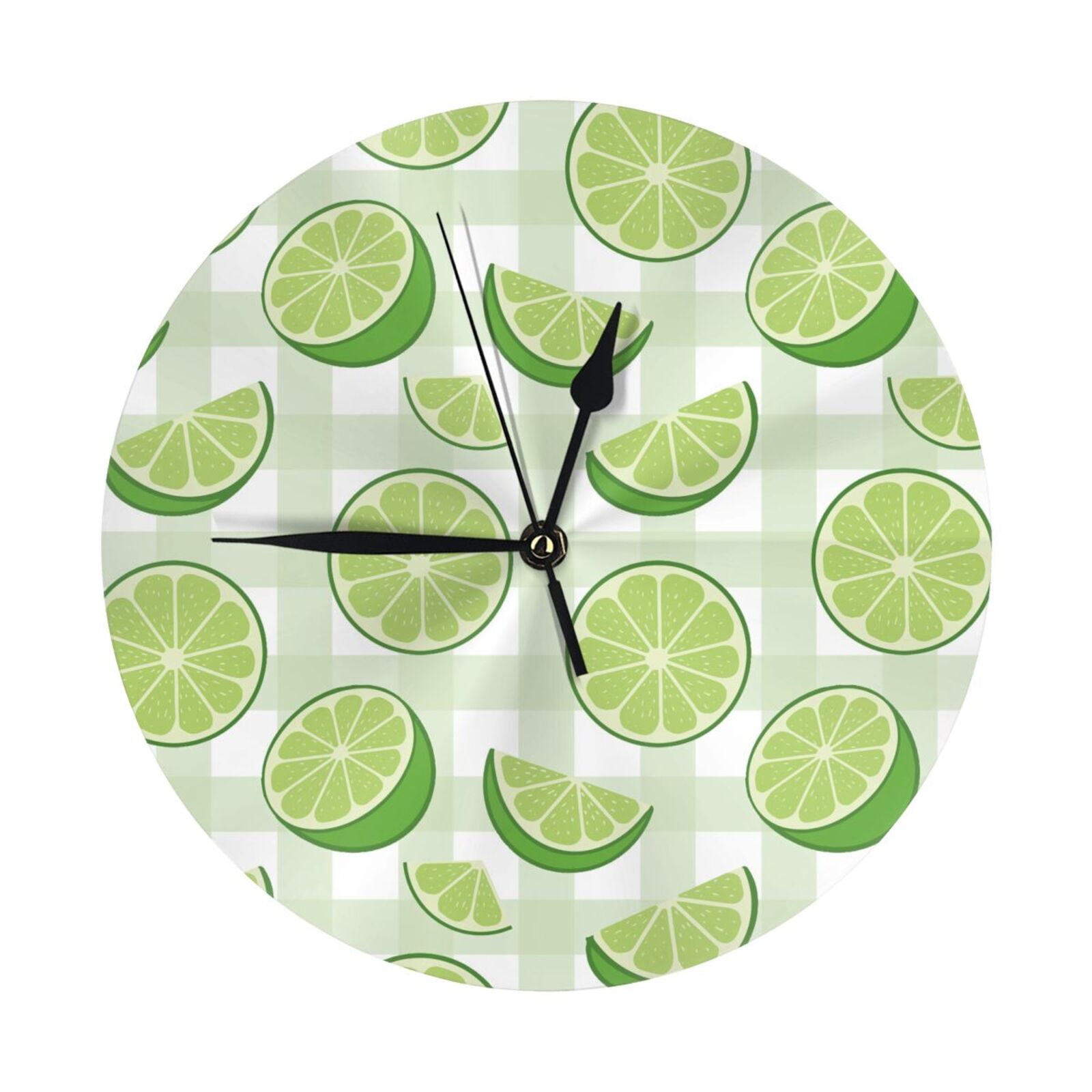Wall Clock green Lemon cute Wall Clocks Battery Operated, Modern Wall ...