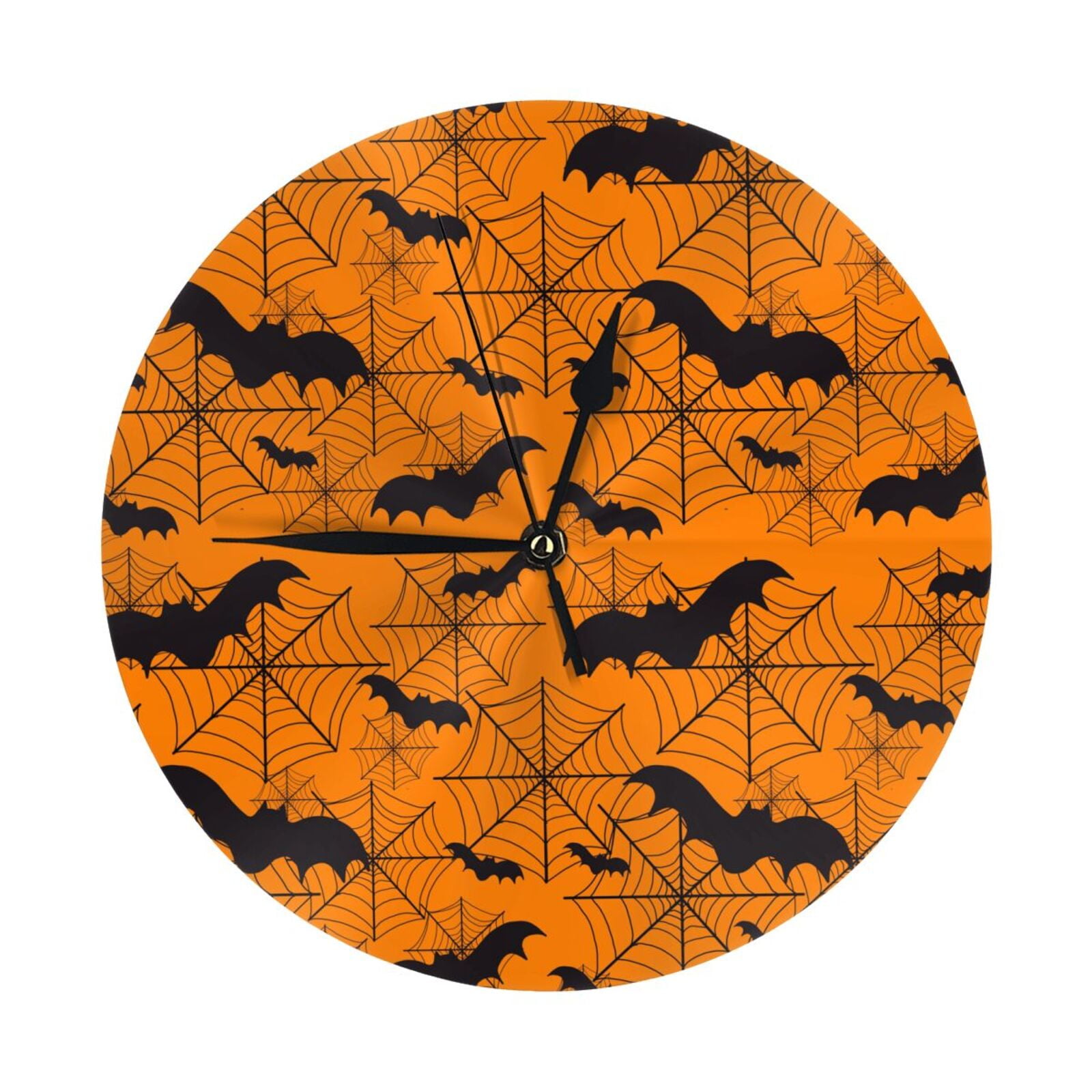 Wall Clock, halloween bats Wall Clocks Battery Operated Silent Kitchen ...