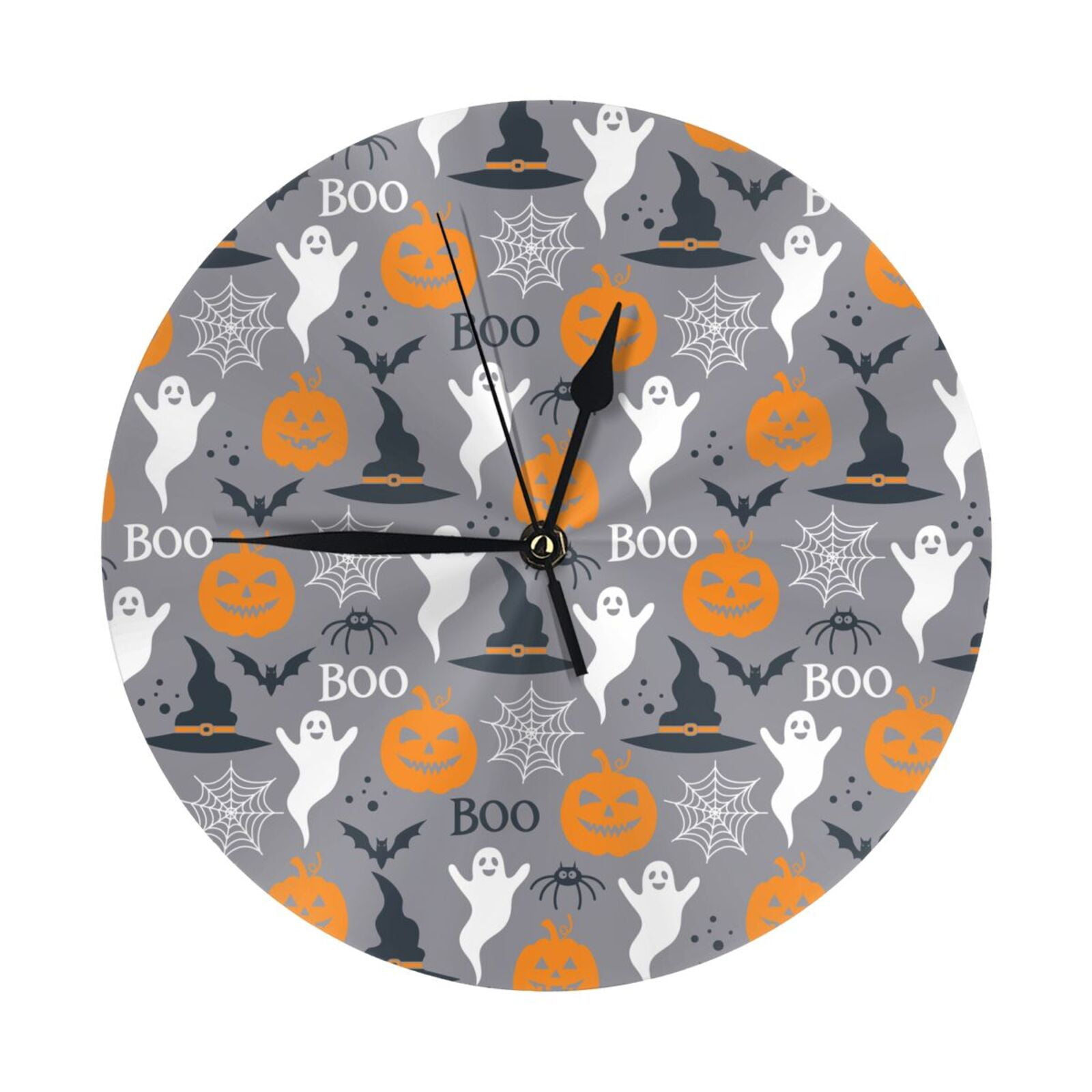 Wall Clock, halloween pumpkin Wall Clocks Battery Operated Silent ...