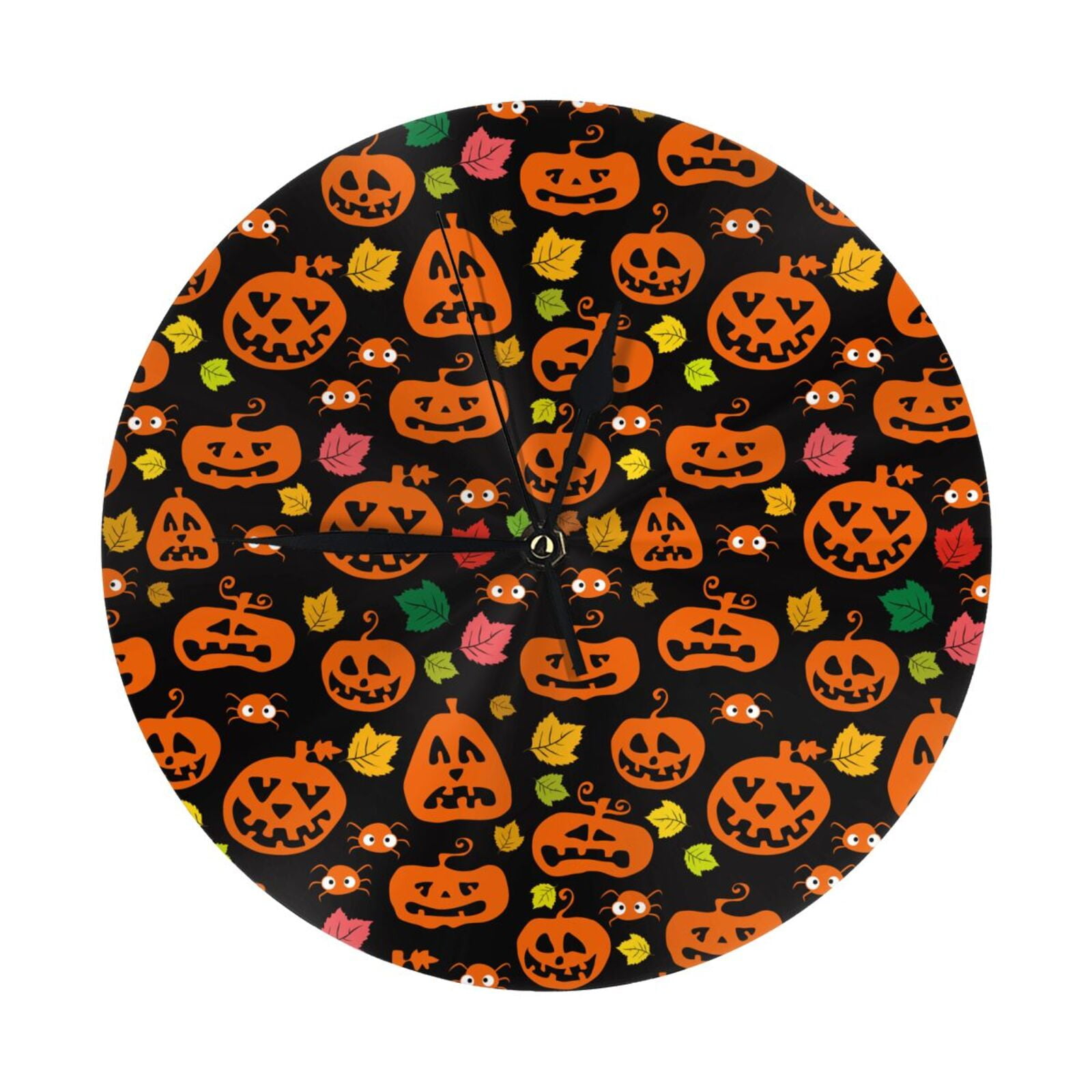 Wall Clock, halloween spiders pumpkins Wall Clocks Battery Operated ...