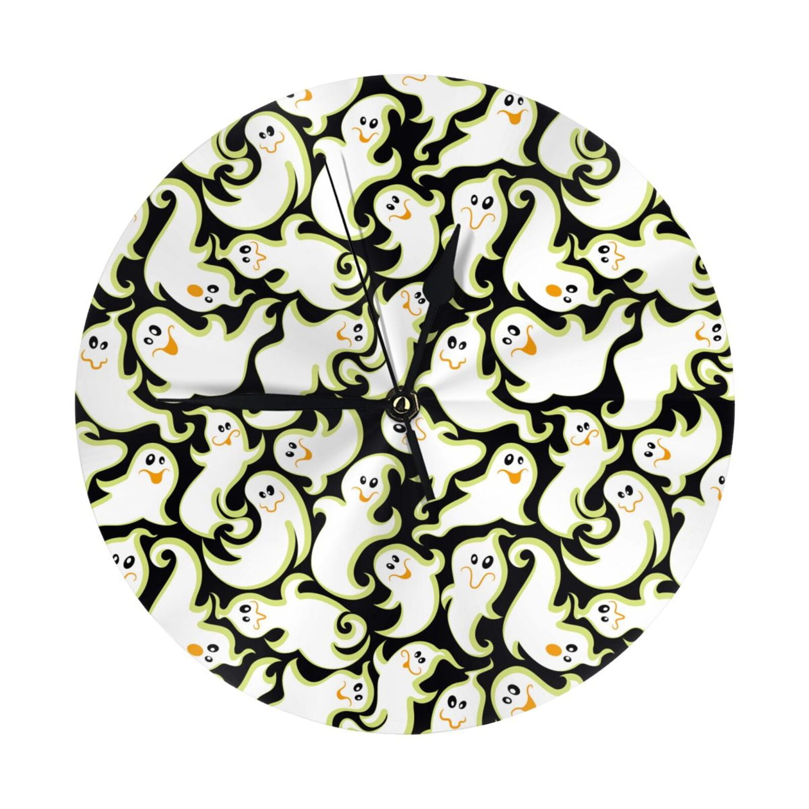 Wall Clock, halloween spooky cute Wall Clocks Battery Operated Silent ...
