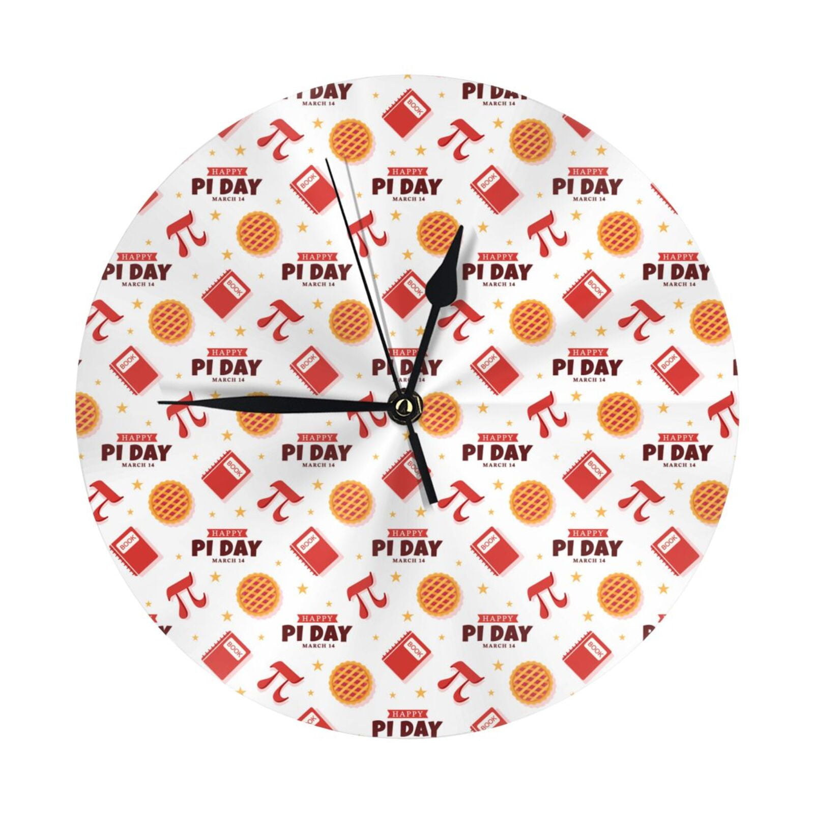 Wall Clock, happy PI day Wall Clocks Battery Operated Silent Kitchen ...