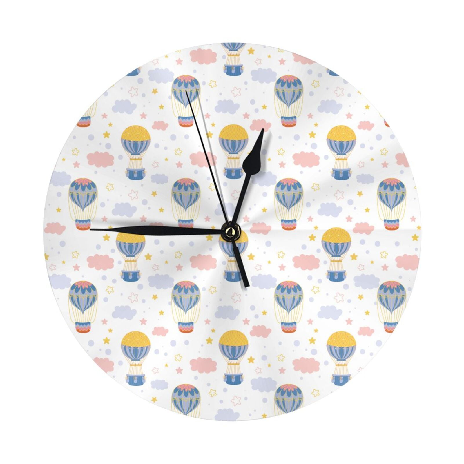 Wall Clock, hot air balloon Wall Clocks Battery Operated Silent Kitchen ...