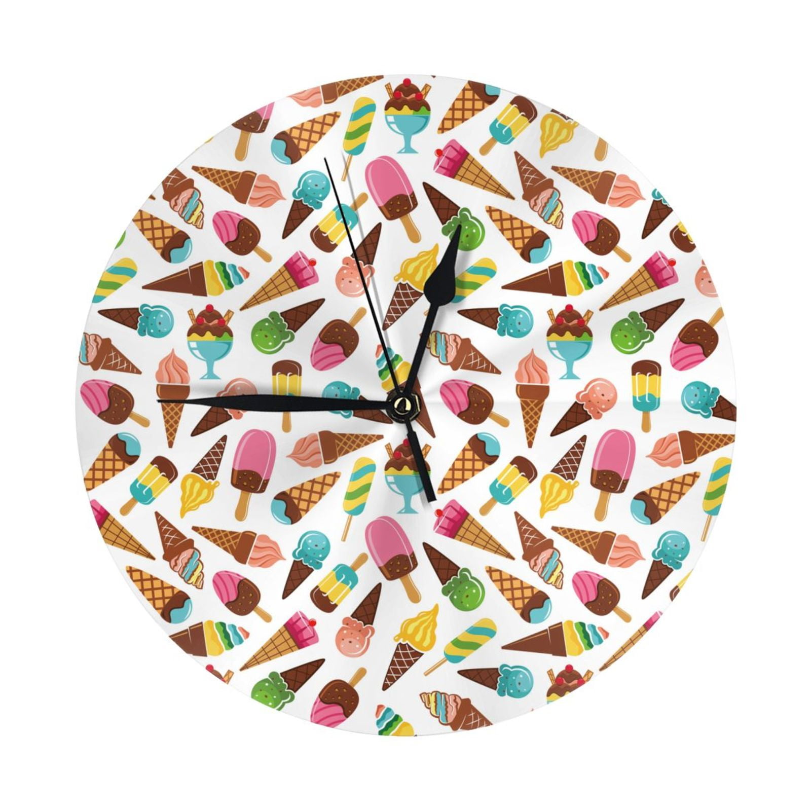 Wall Clock ice cream popsicles Wall Clocks Battery Operated, Modern ...