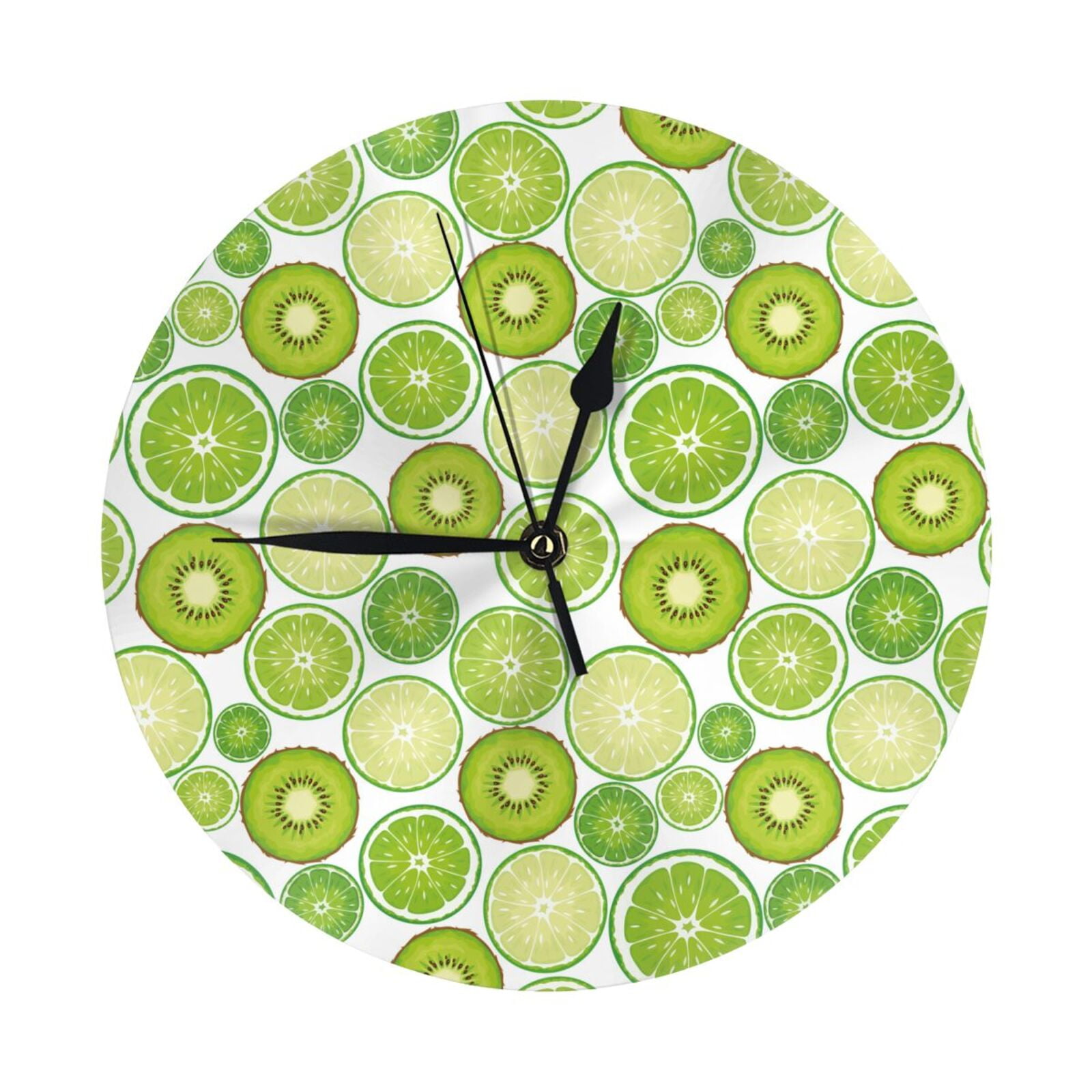 Wall Clock kiwi lemon Wall Clocks Battery Operated, Modern Wall Clock ...