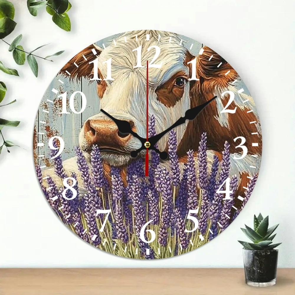 Wall Clock, lavenders Print, Battery Operated (AA Not Included ...
