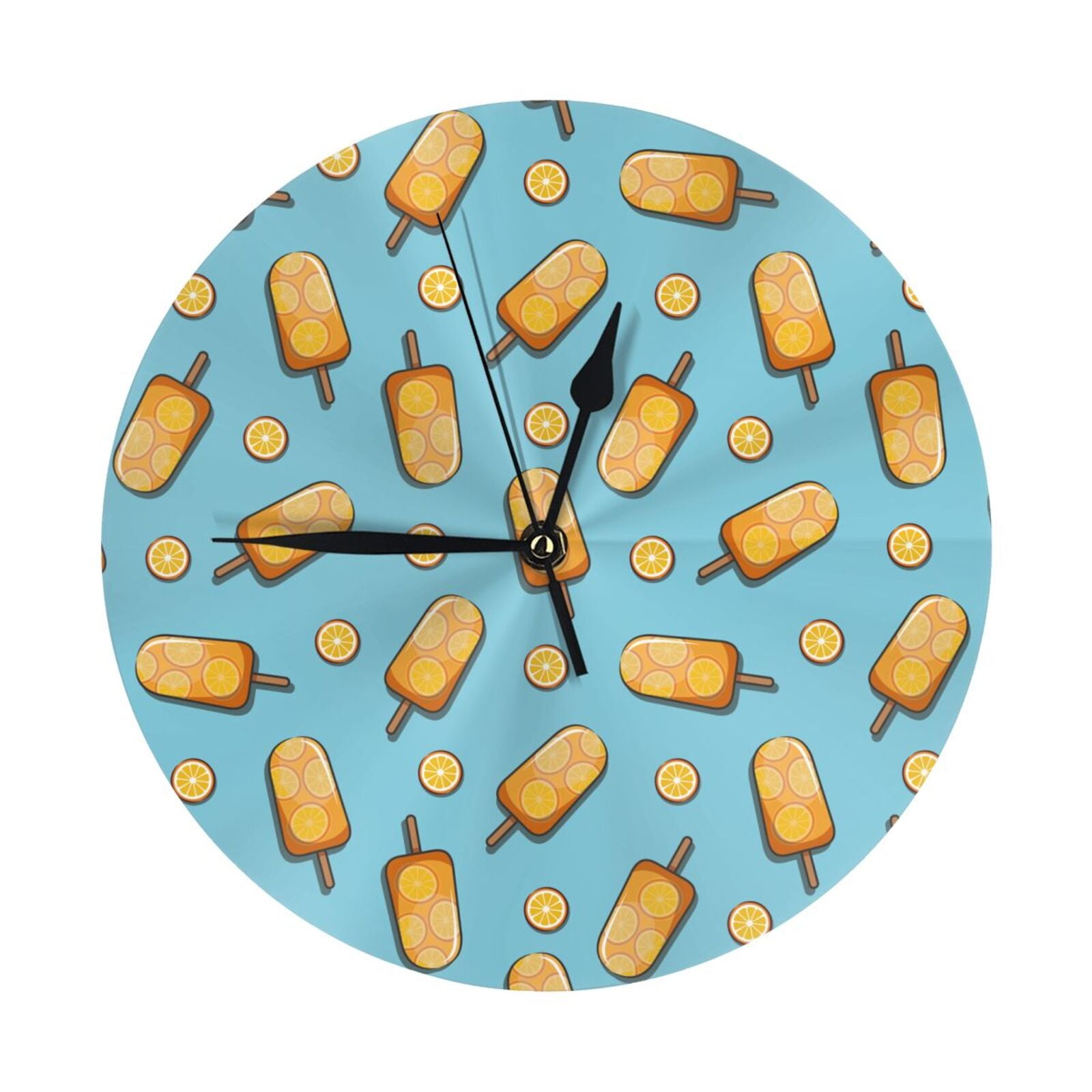 Wall Clock lemon ice cream Wall Clocks Battery Operated, Modern Wall ...