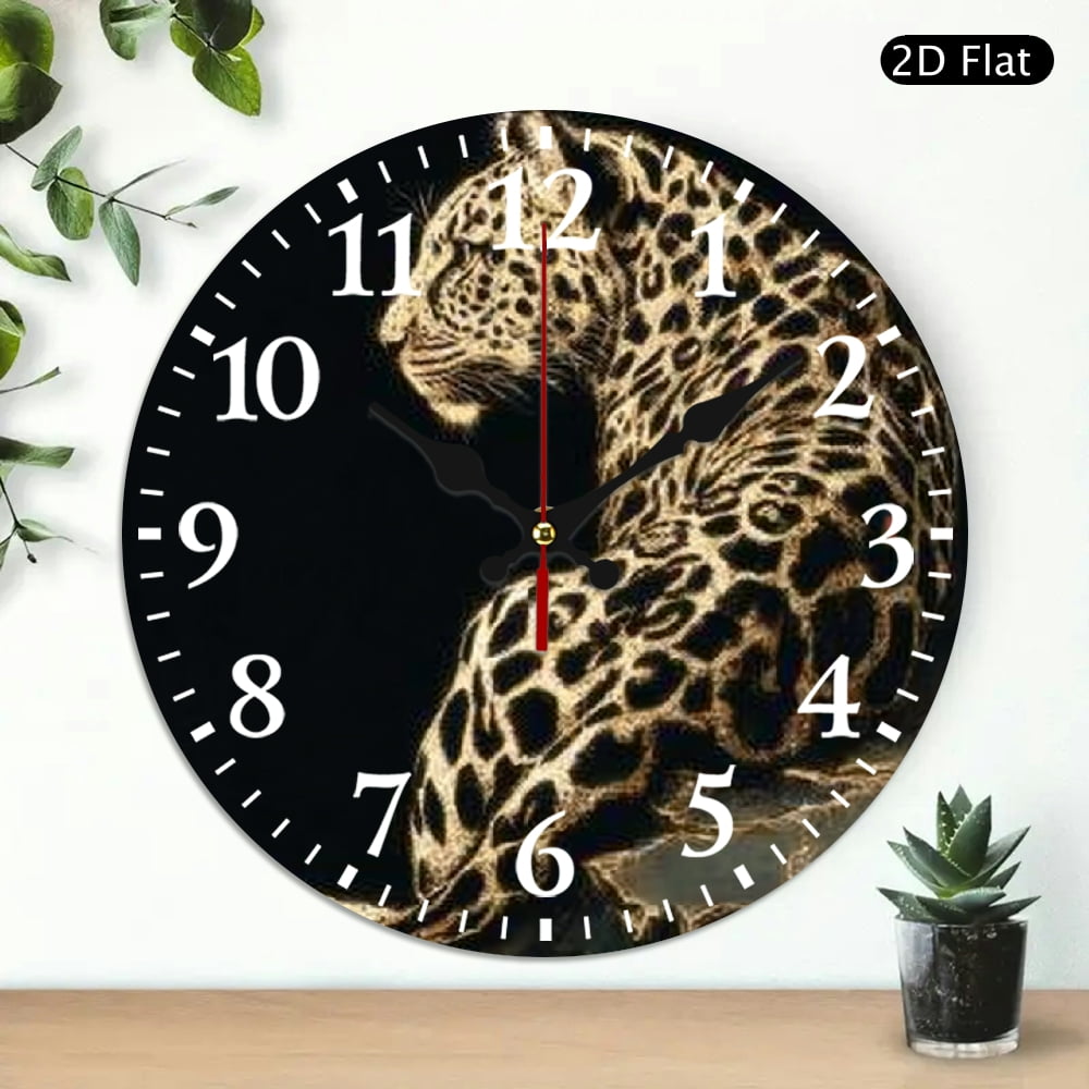 Wall Clock, leopard rock Print, Battery Operated (AA Not Included ...