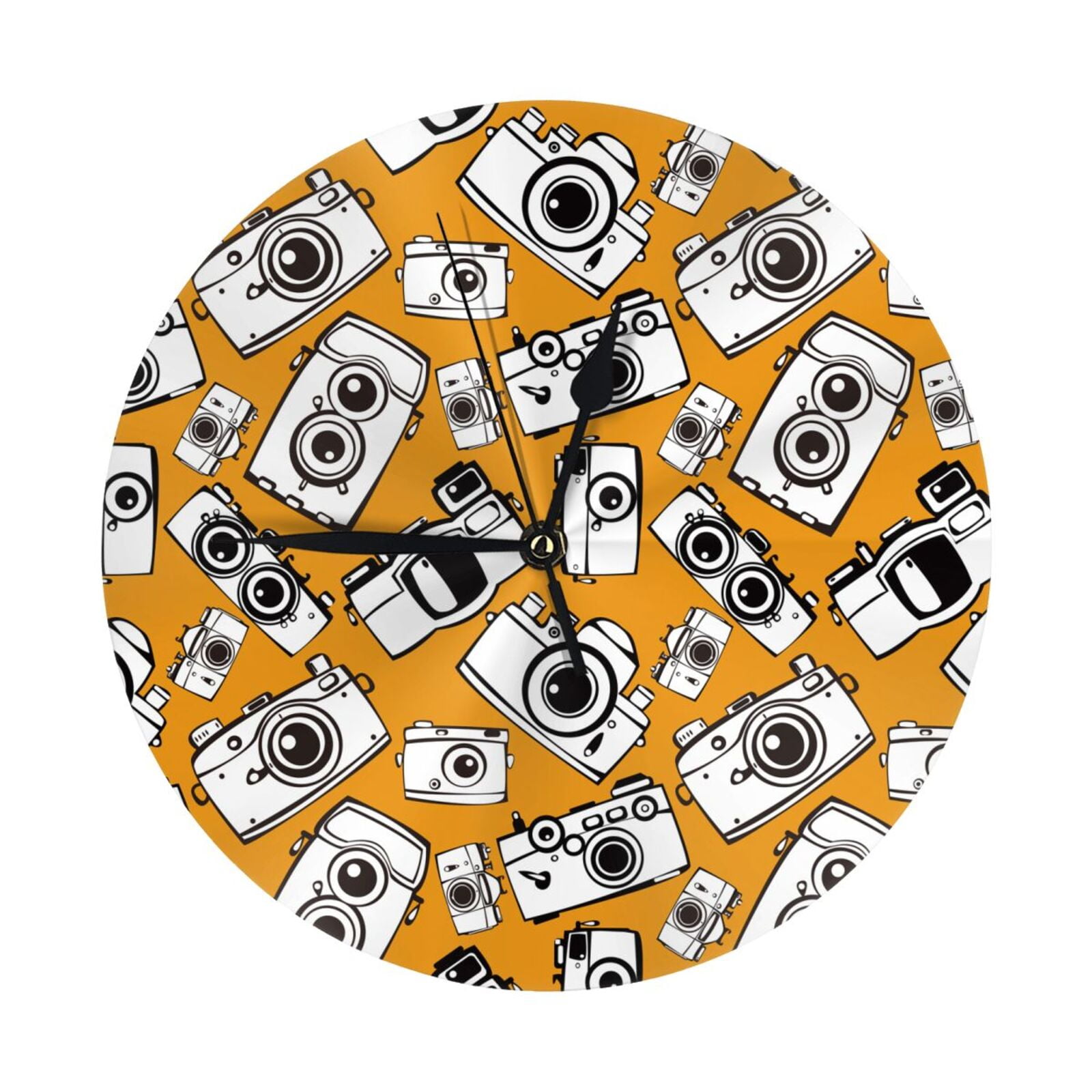 Wall Clock line camera Wall Clocks Battery Operated, Modern Wall Clock ...