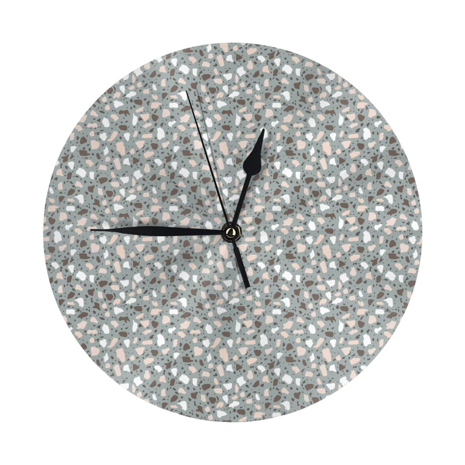 Wall Clock, marble pattern Wall Clocks Battery Operated Silent Kitchen Office Wall Clock ...