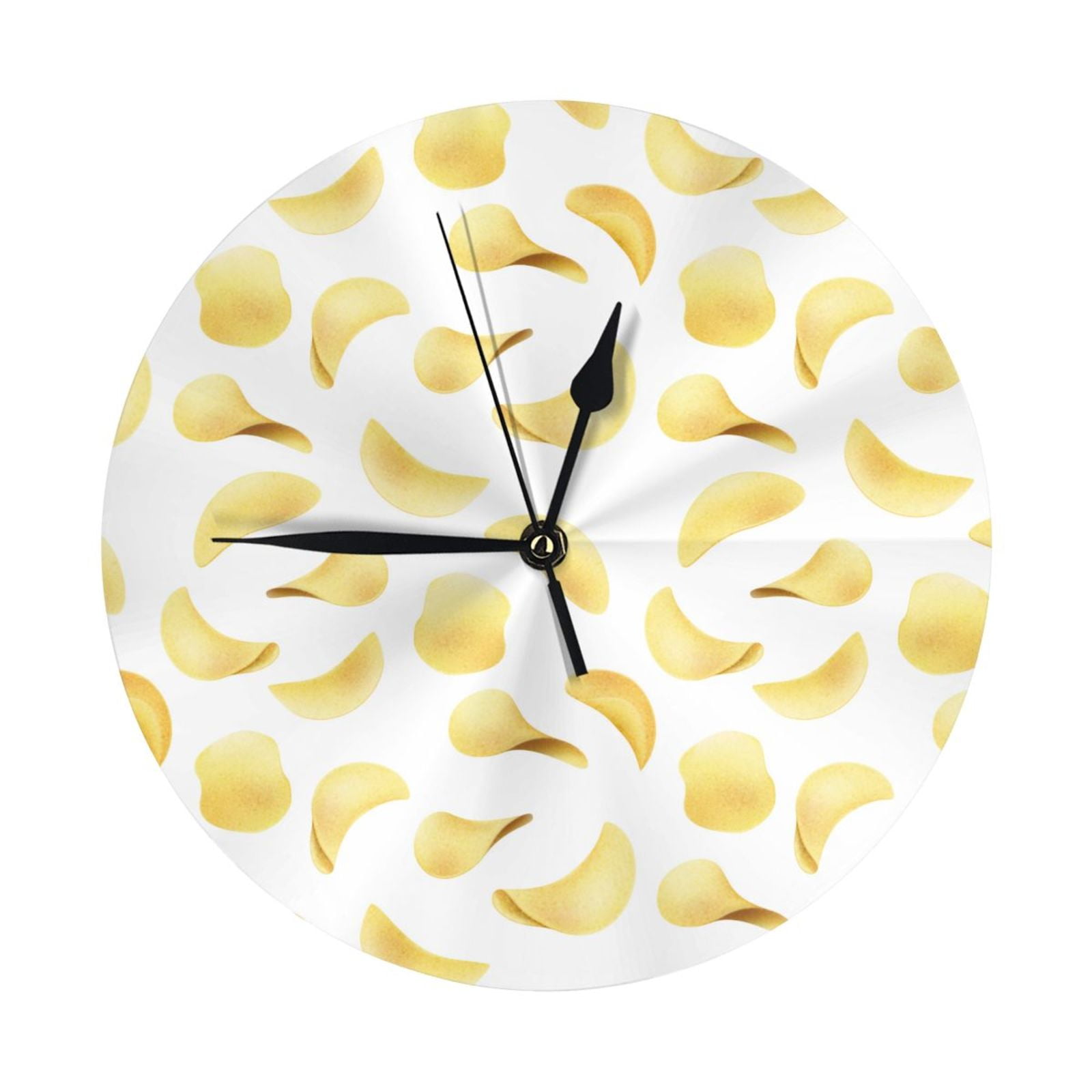 Wall Clock potato chips Wall Clocks Battery Operated, Modern Wall Clock ...